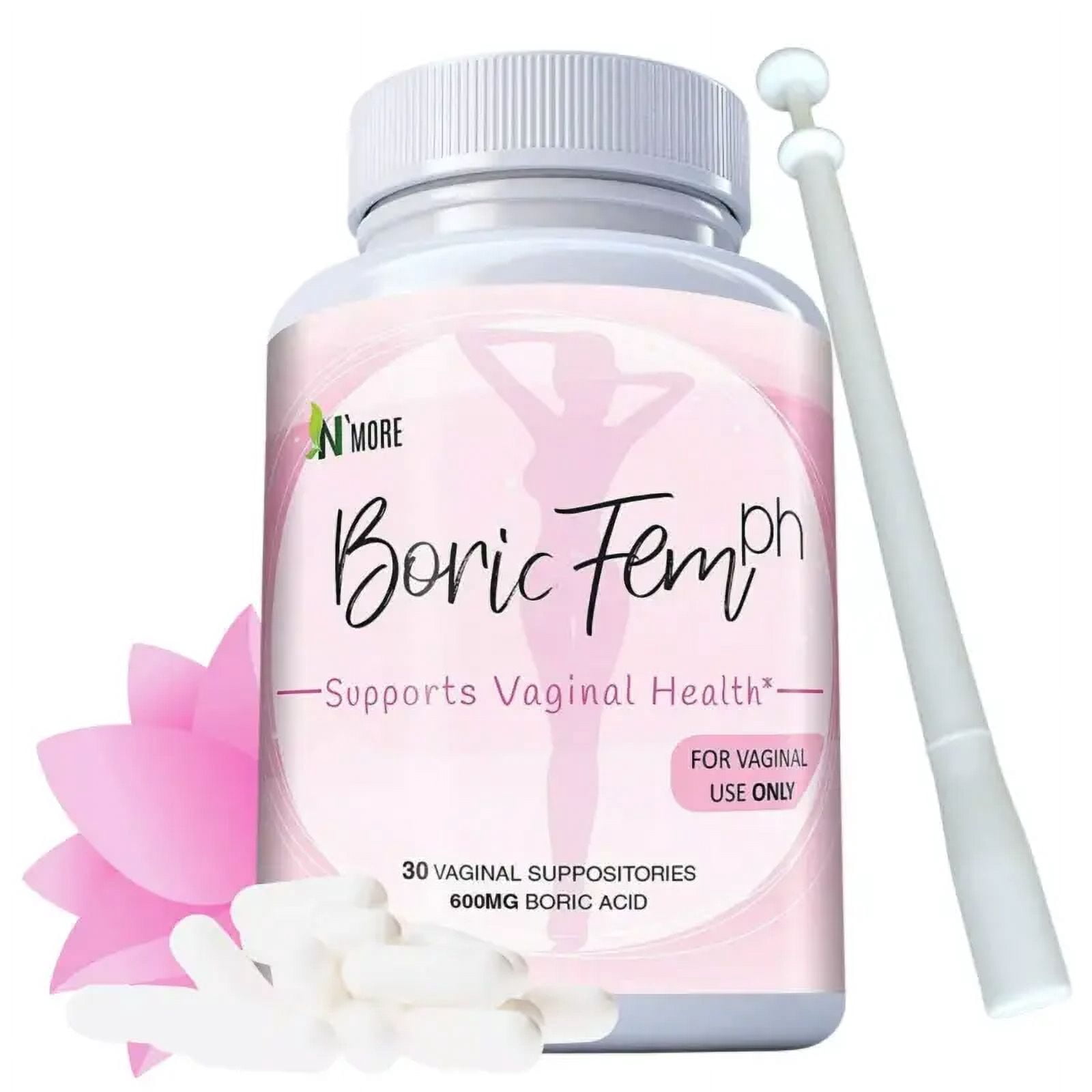 AJ SUPPS BORICFEM 600MG VAGINAL SUPPOSITORIES YEAST INFECTION - Walmart.com