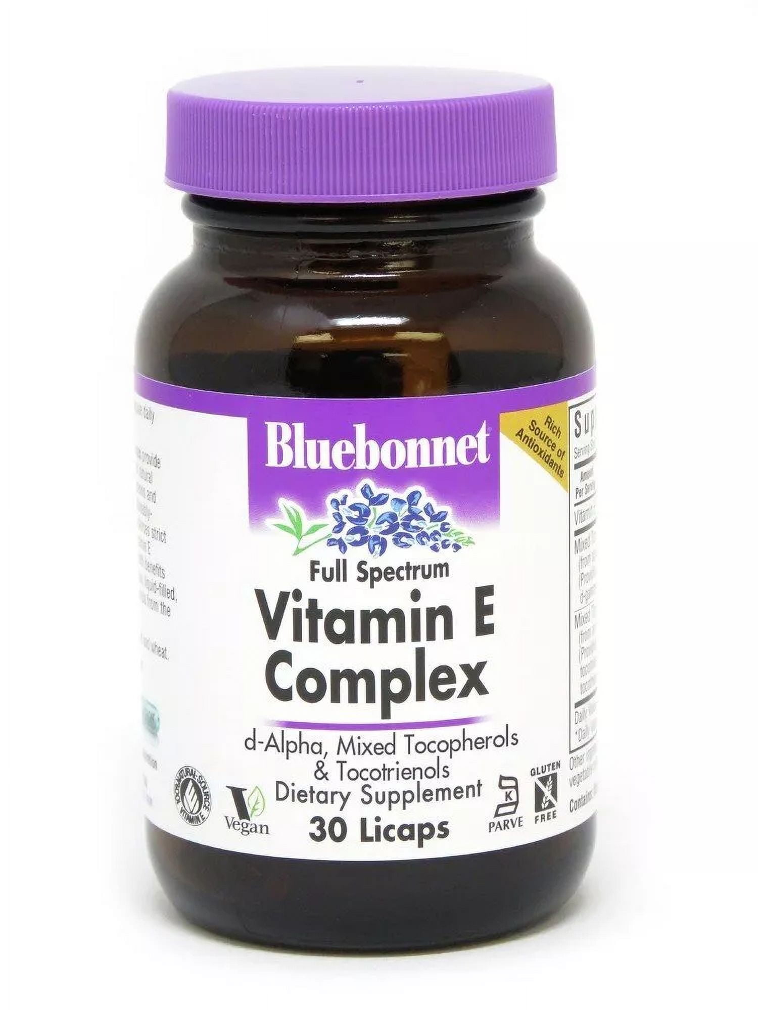 AJ SUPPS Bluebonnet Full Spectrum Vitamin E Complex 30 VegCap - Walmart.com