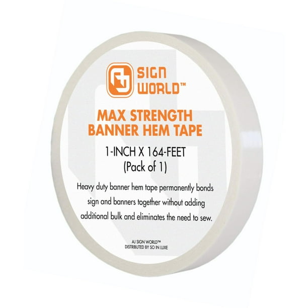 AJ Sign World 1" MAX Strength Banner Hem Double Sided Permanent Tape (1 ...