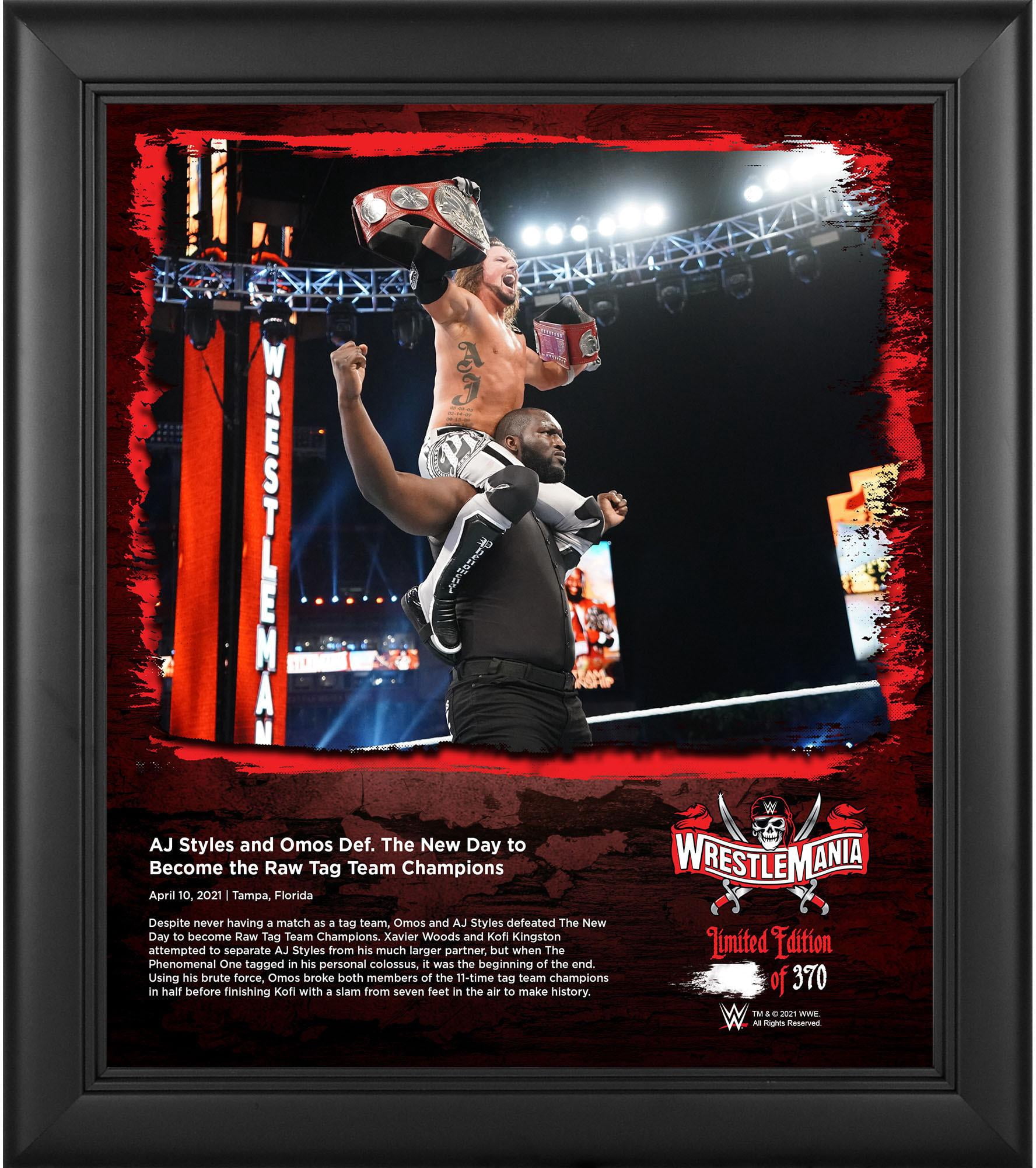 AJ Styles & Omos World Wrestling Entertainment Framed 15" x 17 ...