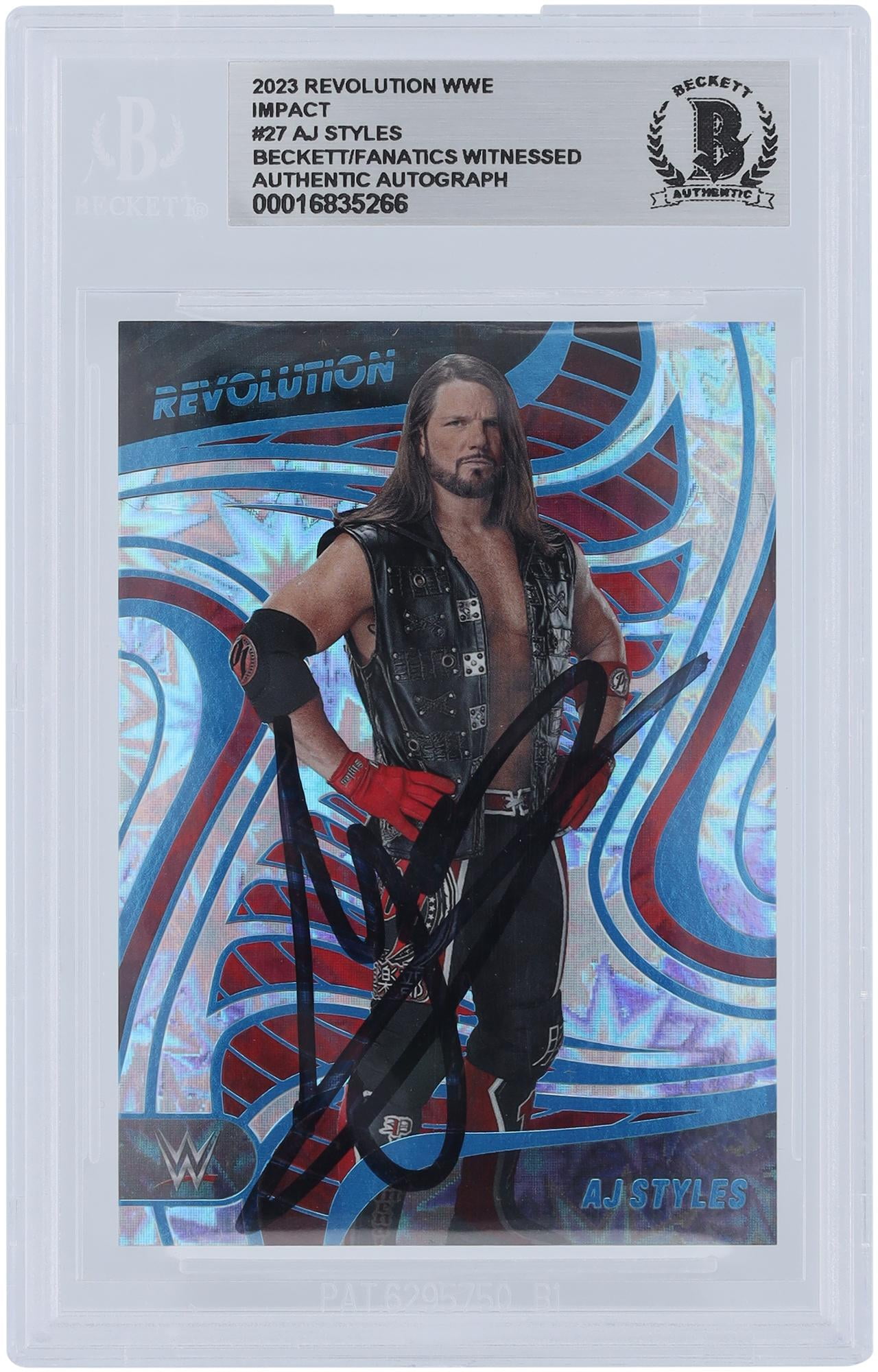 AJ Styles WWE Autographed 2023 Panini Revolution Impact Black Ink #27 ...