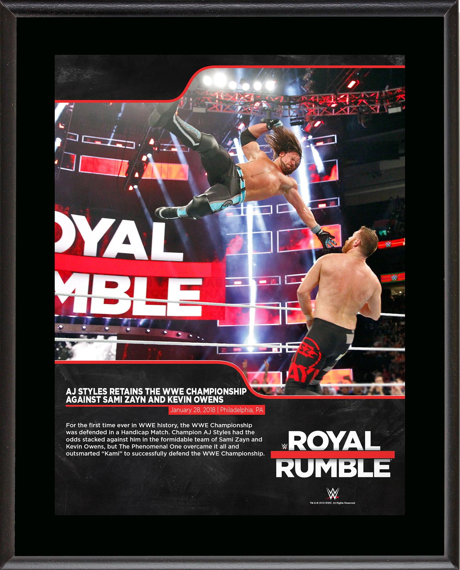 AJ Styles World Wrestling Entertainment 10.5" x 13" 2018 Royal Rumble ...