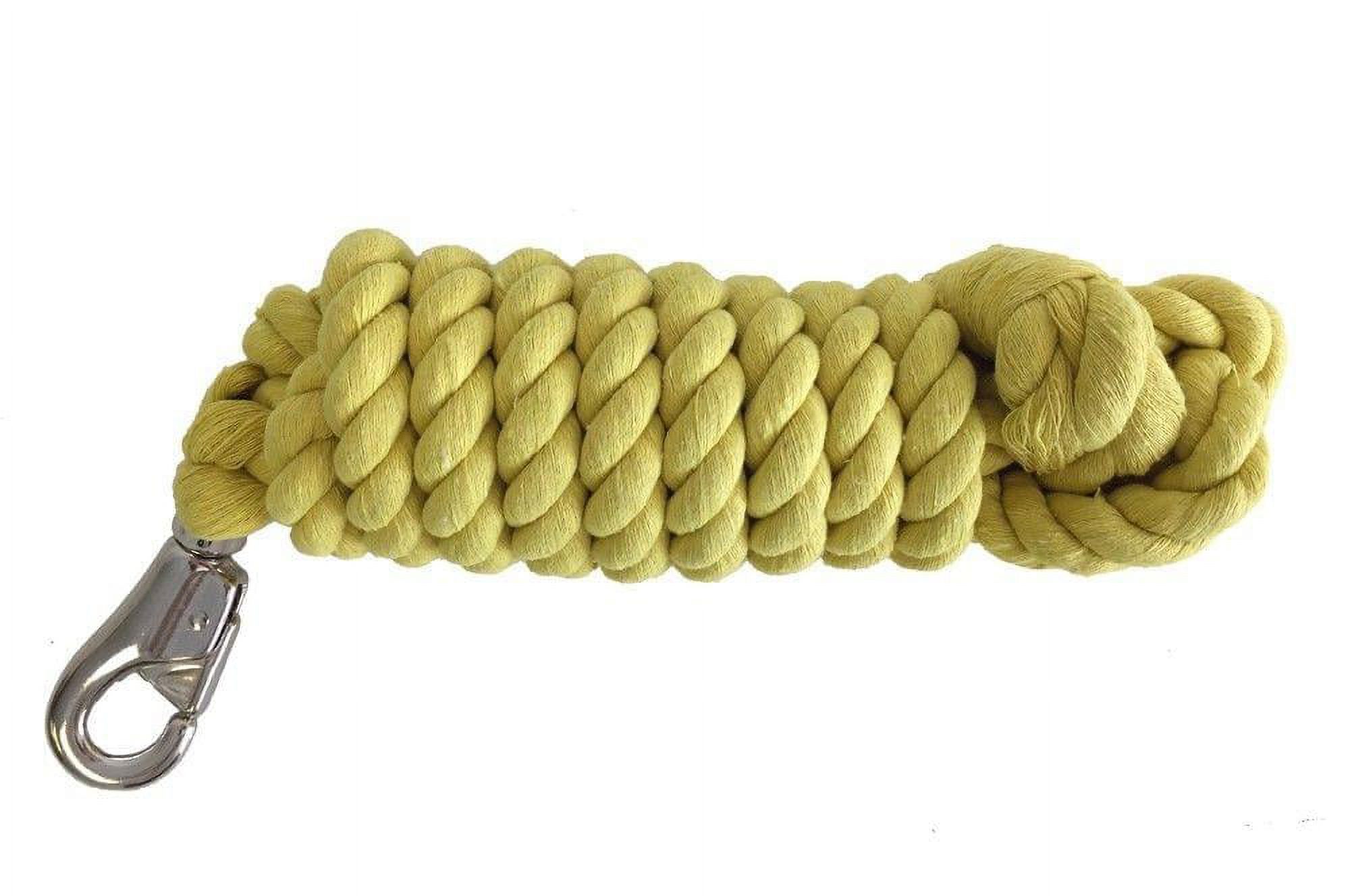 AJ Tack 10 Foot Cotton Lead Rope with Bull Snap Yellow - Walmart.com
