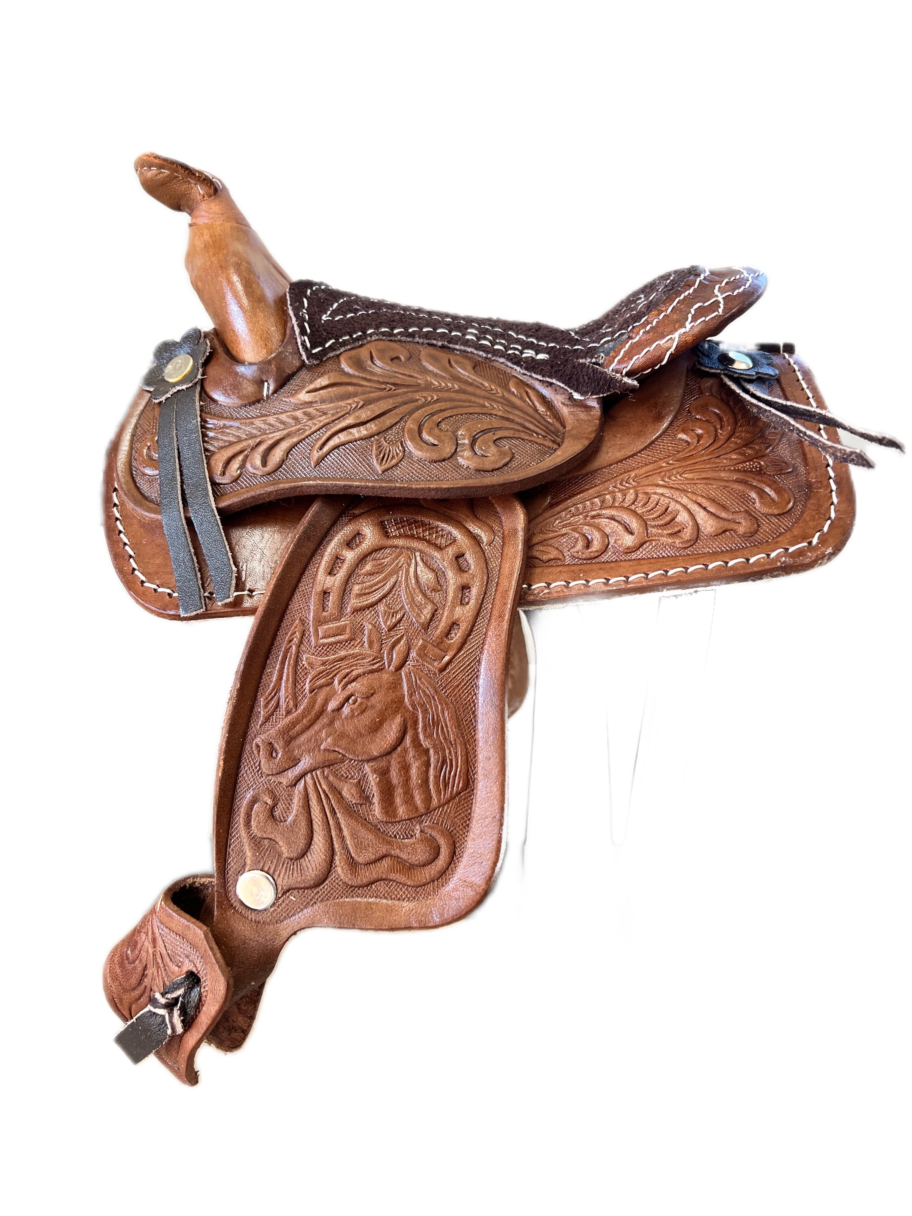 AJ Tack 5" Seat Decorative Western Saddle Dark Brown - Walmart.com