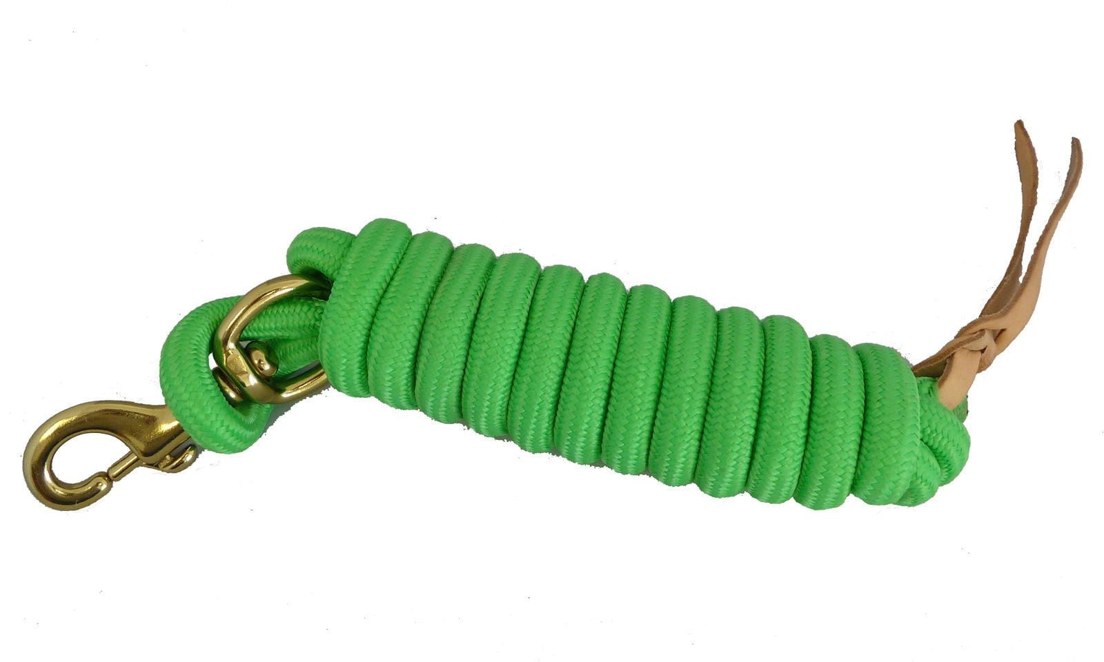 AJ Tack 9 Foot Nylon Lead Rope with Leather Popper Lime Green - Walmart.com