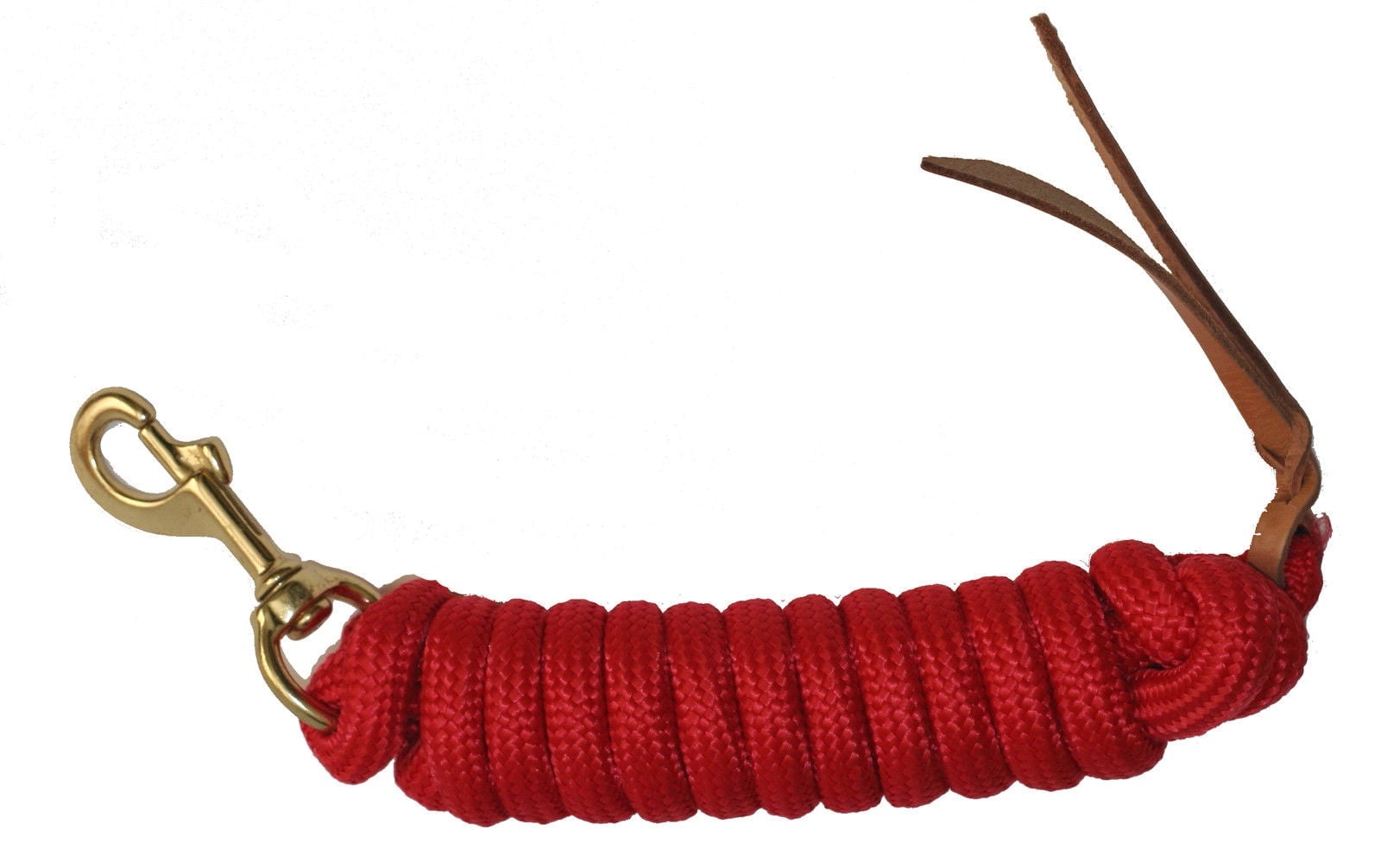 AJ Tack 9 Foot Nylon Lead Rope with Leather Popper Red - Walmart.com