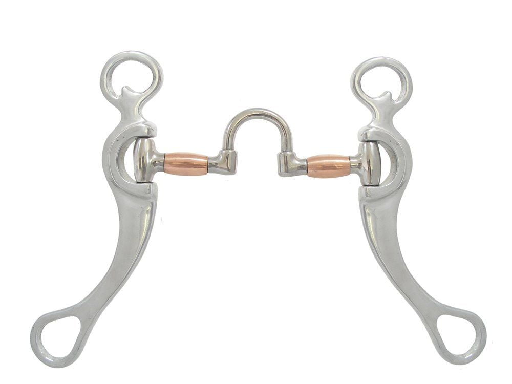 AJ Tack Aluminum Cheek Correction Bit with Swivel Port & Copper Rollers ...
