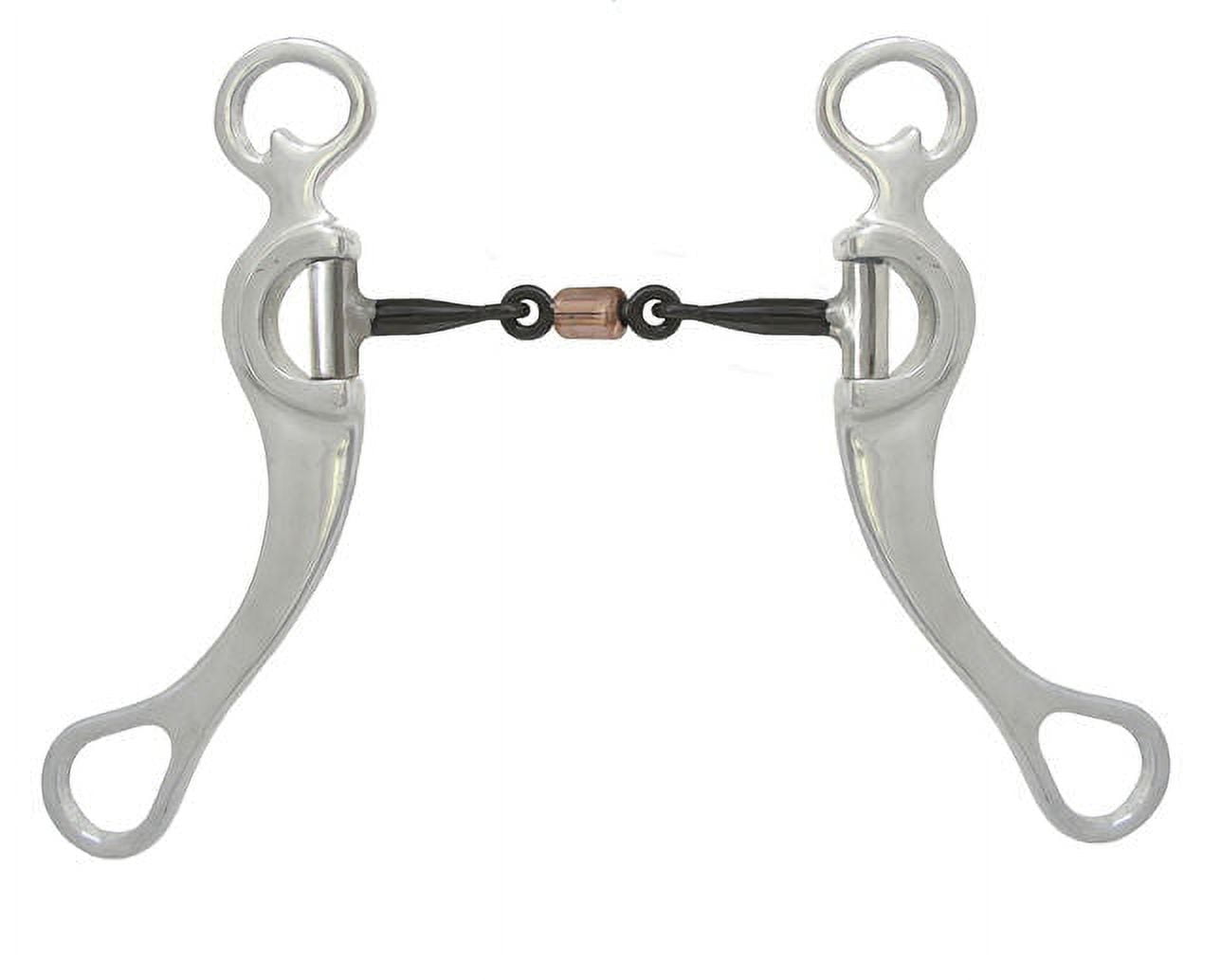 AJ Tack Aluminum Three Piece Copper Roller Snaffle Bit - Walmart.com