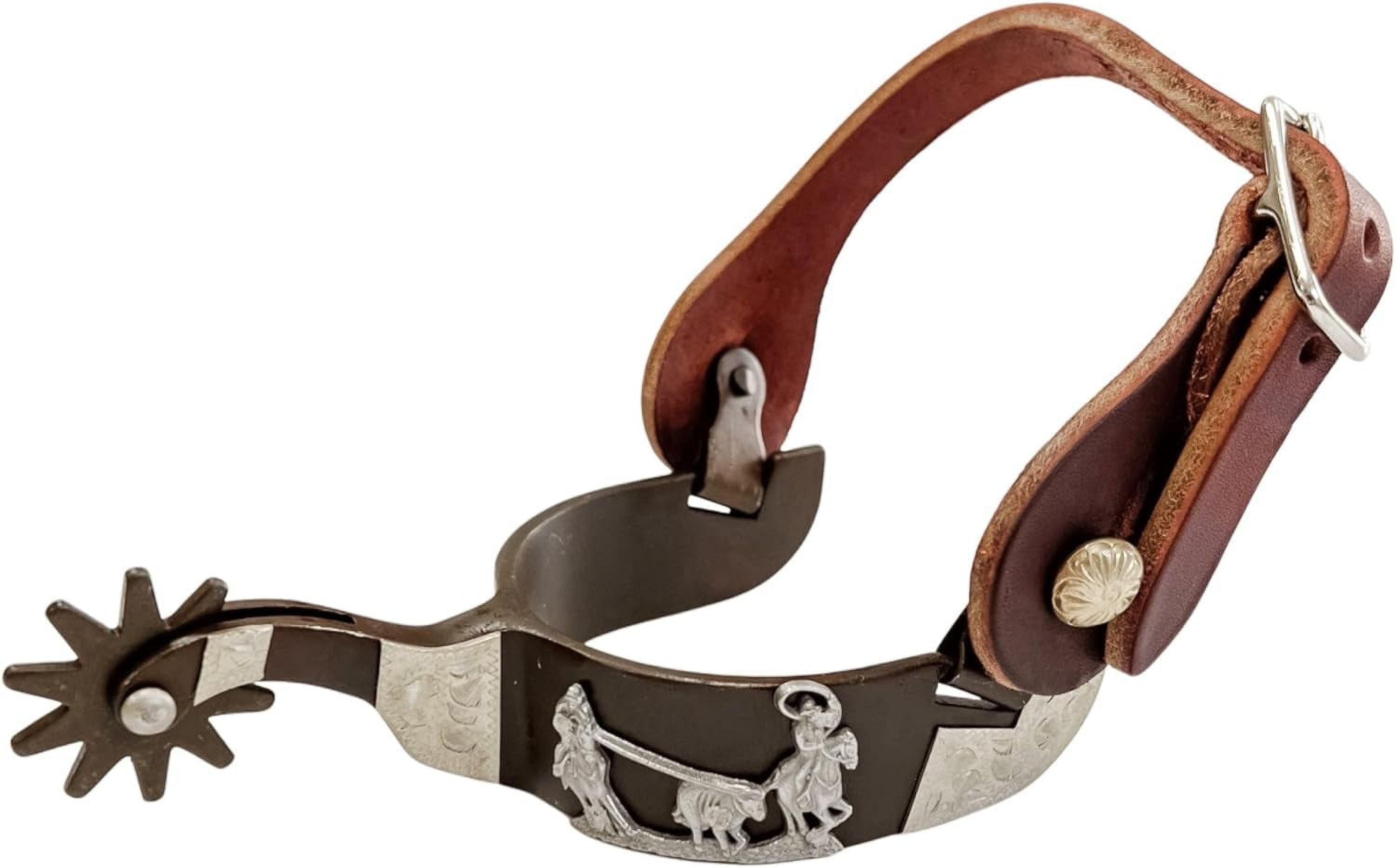 AJ Tack Antique Brown Team Roping Spur Strap Set - Mens - Walmart.com