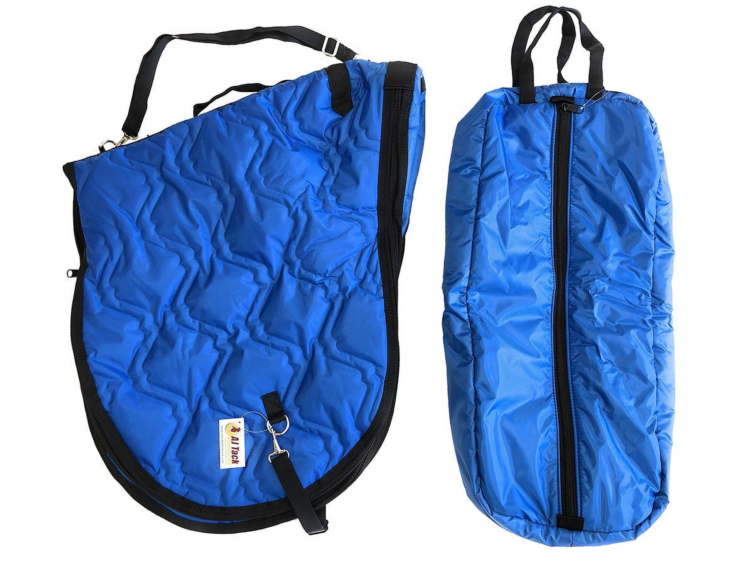 AJ Tack English Padded Saddle and Bridle Carrier Set Royal Blue ...