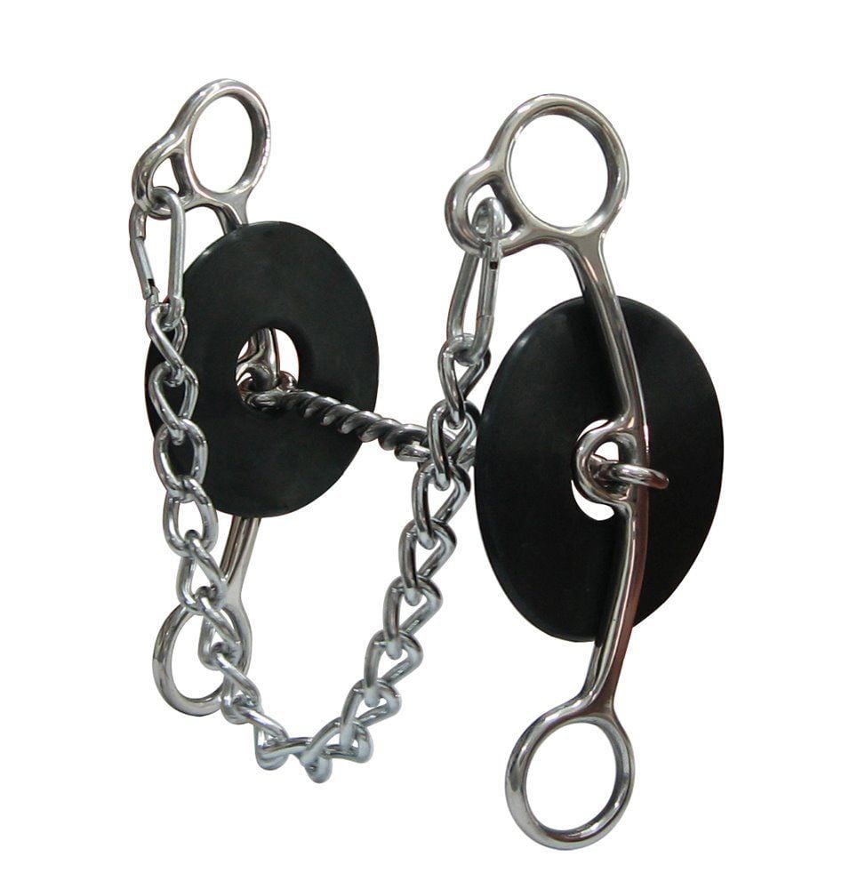 AJ Tack Horse Lifter Gag Bit Sweet Iron Twisted Wire Snaffle Cheek ...
