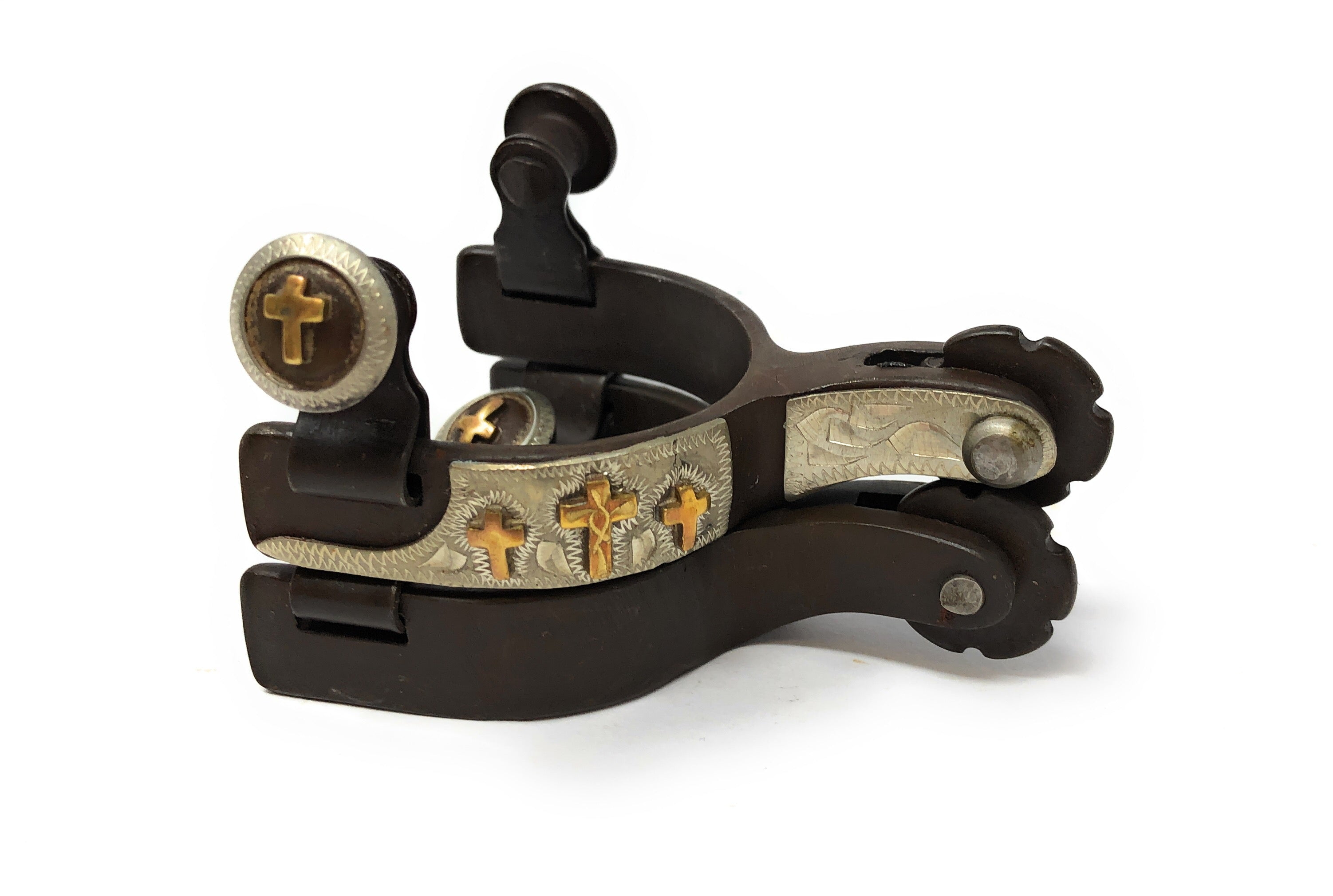 AJ Tack Baby Antique Brown Three Cross Spurs - Walmart.com