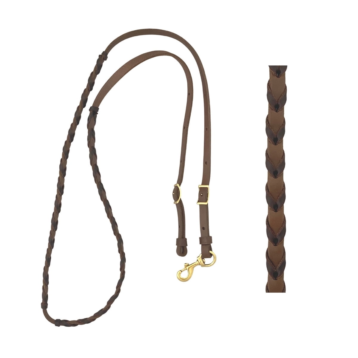 AJ Tack Oiled Harness Leather Barrel Reins with Latigo Lacing - 5/8in x ...