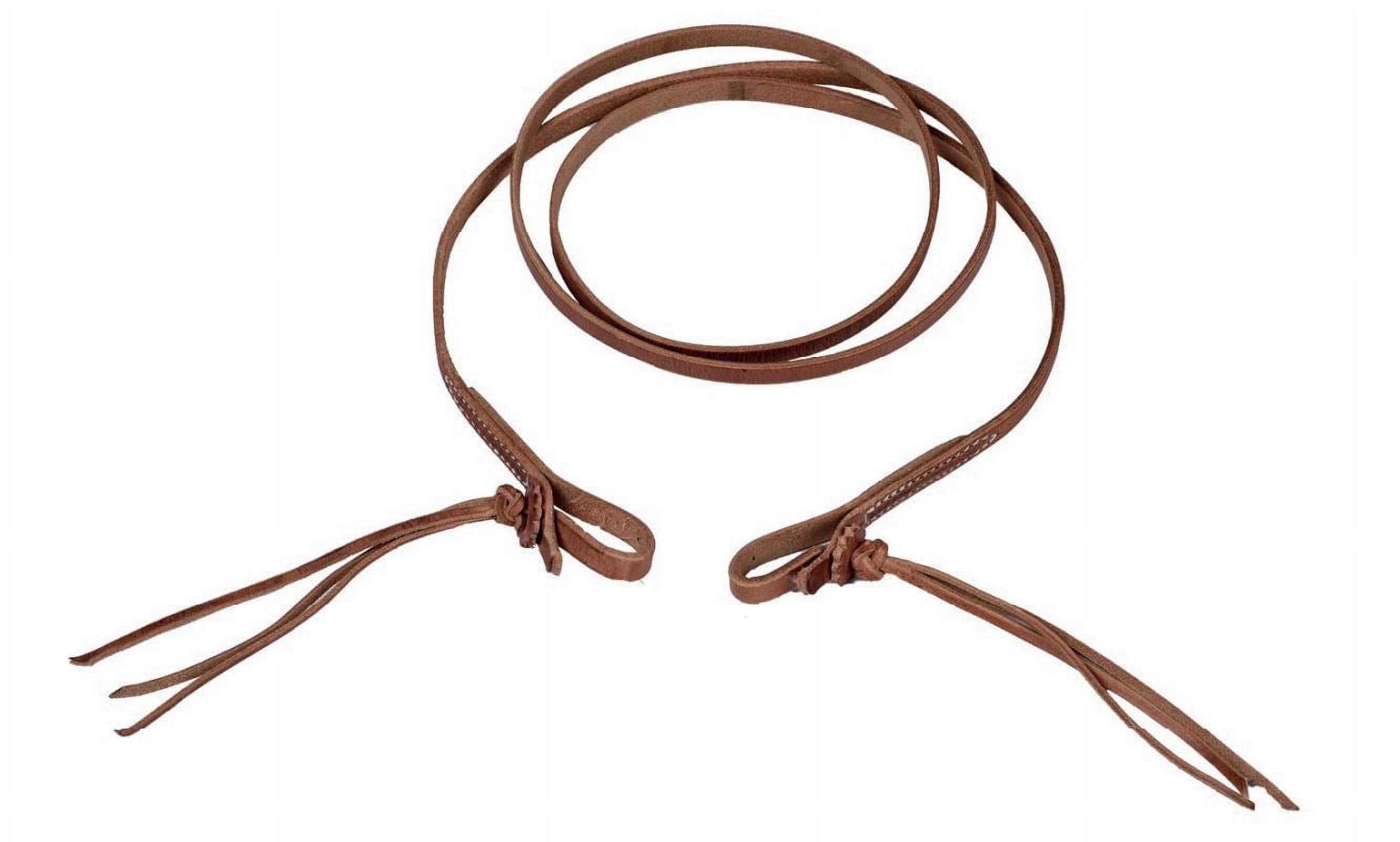 AJ Tack Oiled Harness Leather Rattlesnake Roper Reins - 5/8in x 7ft 9in ...