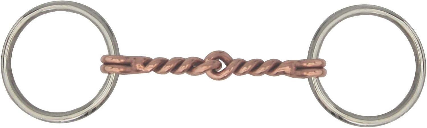 AJ Tack Loose Ring Sweet Iron Twisted Copper Snaffle Bit - Mini/Pony - Walmart.com