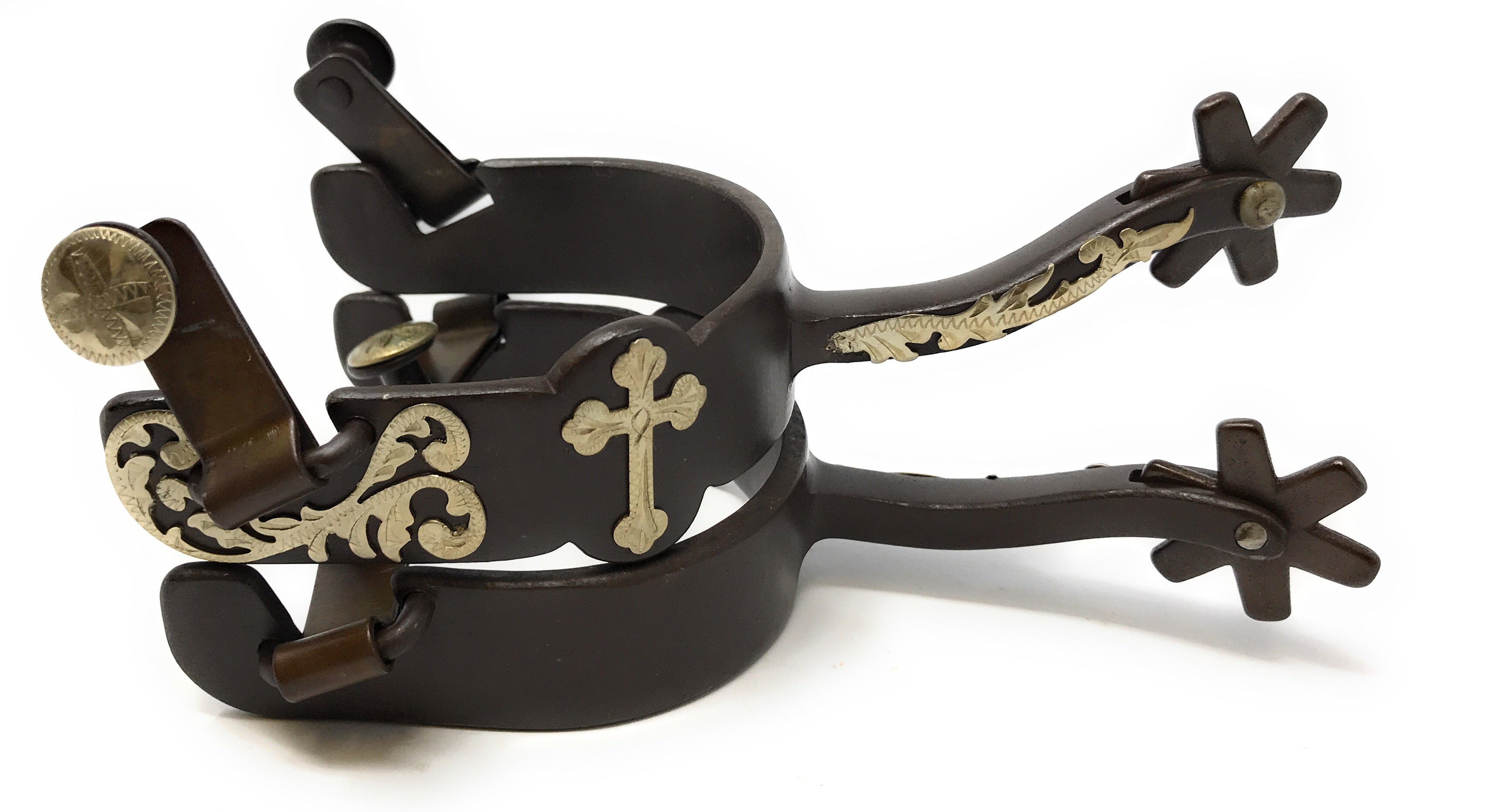 AJ Tack Men's Antique Brown Cross Offset Spurs - Walmart.com