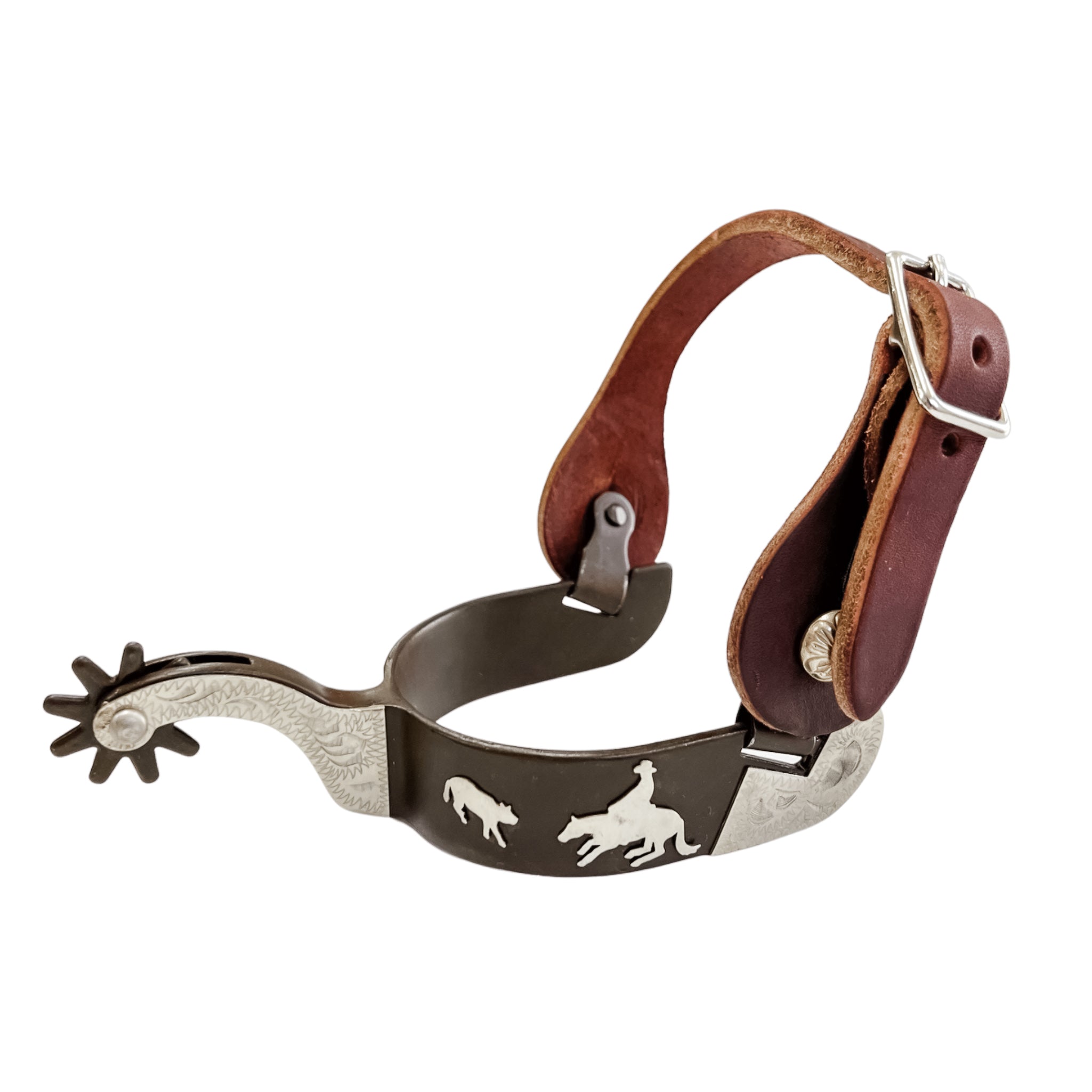 AJ Tack Men's Antique Brown Cutting Horse Spur Set - Walmart.com