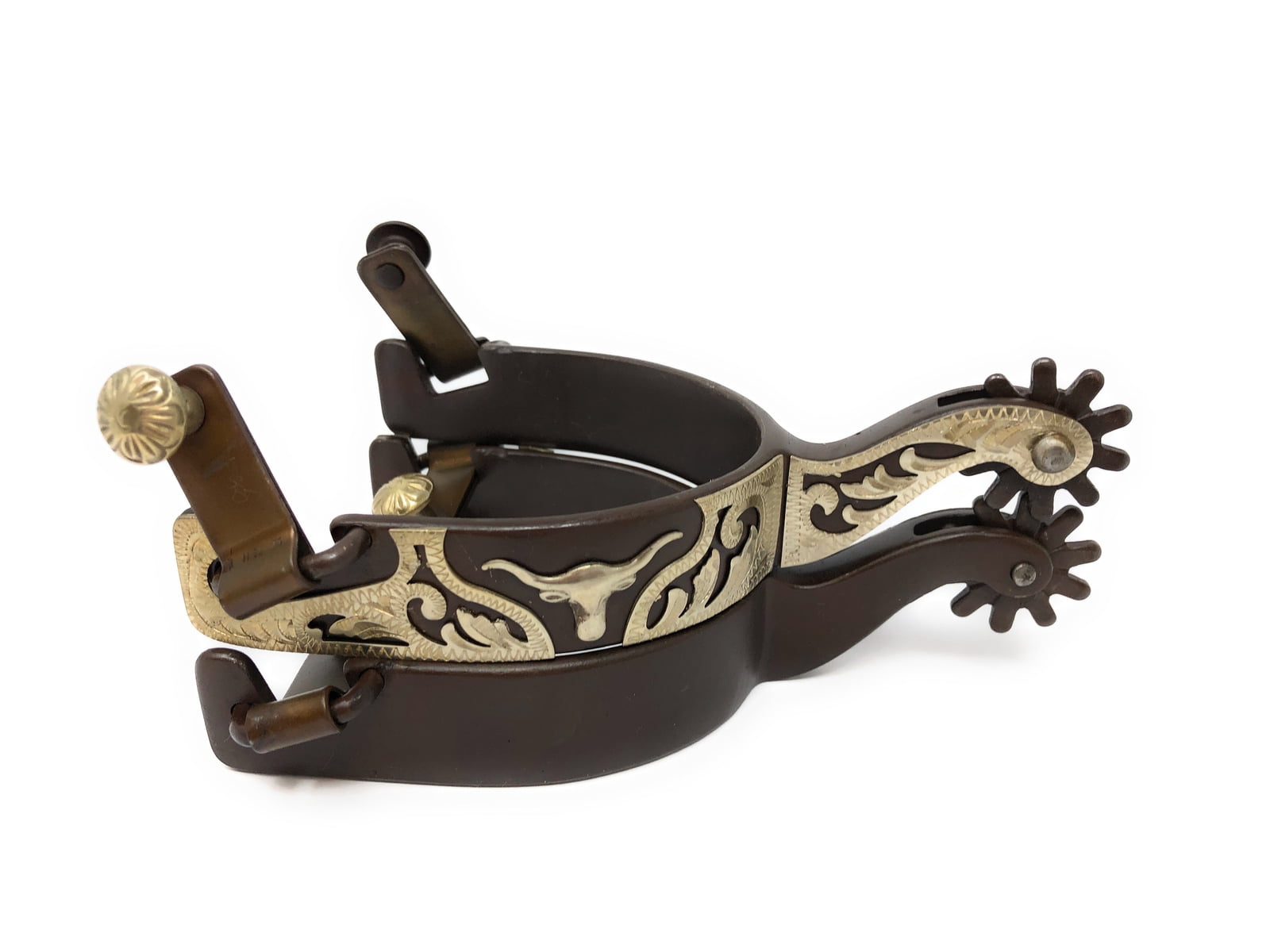 AJ Tack Men's Antique Brown Longhorn Spurs - Walmart.com