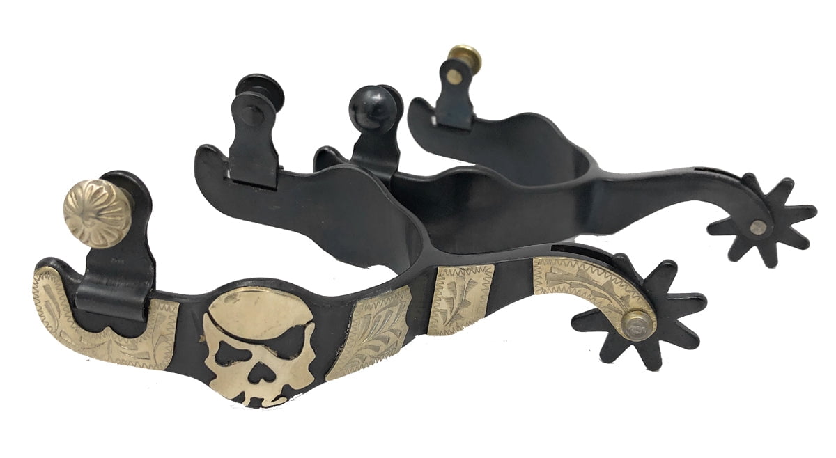 AJ Tack Men's Antique Brown Pirate Skull Spurs - Walmart.com