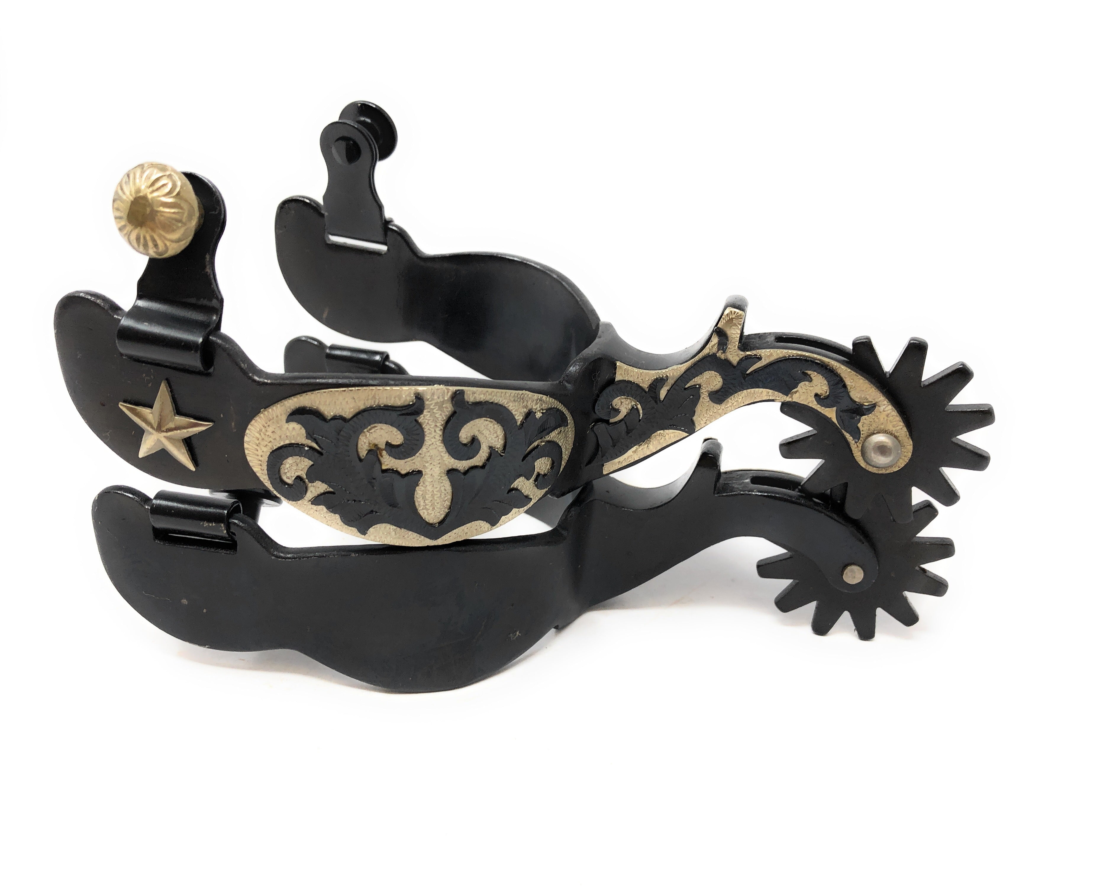 AJ Tack Men's Antique Brown Star and Floral Spurs - Walmart.com