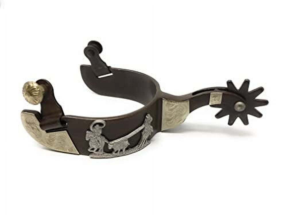 AJ Tack Men's Antique Brown Team Roping Spur Set - Walmart.com
