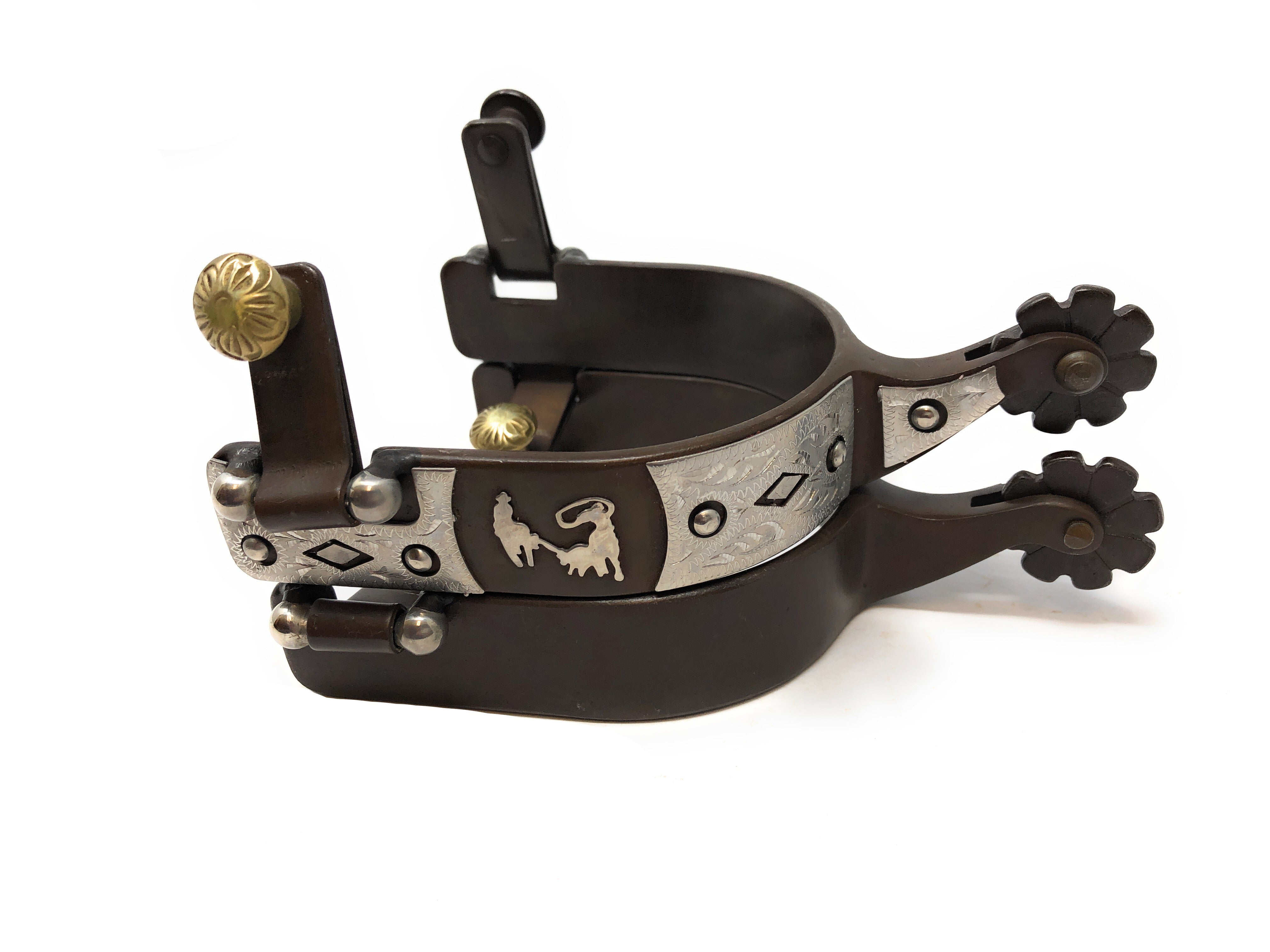 AJ Tack Men's Brown Antique Team Roping Offset Spurs - Walmart.com