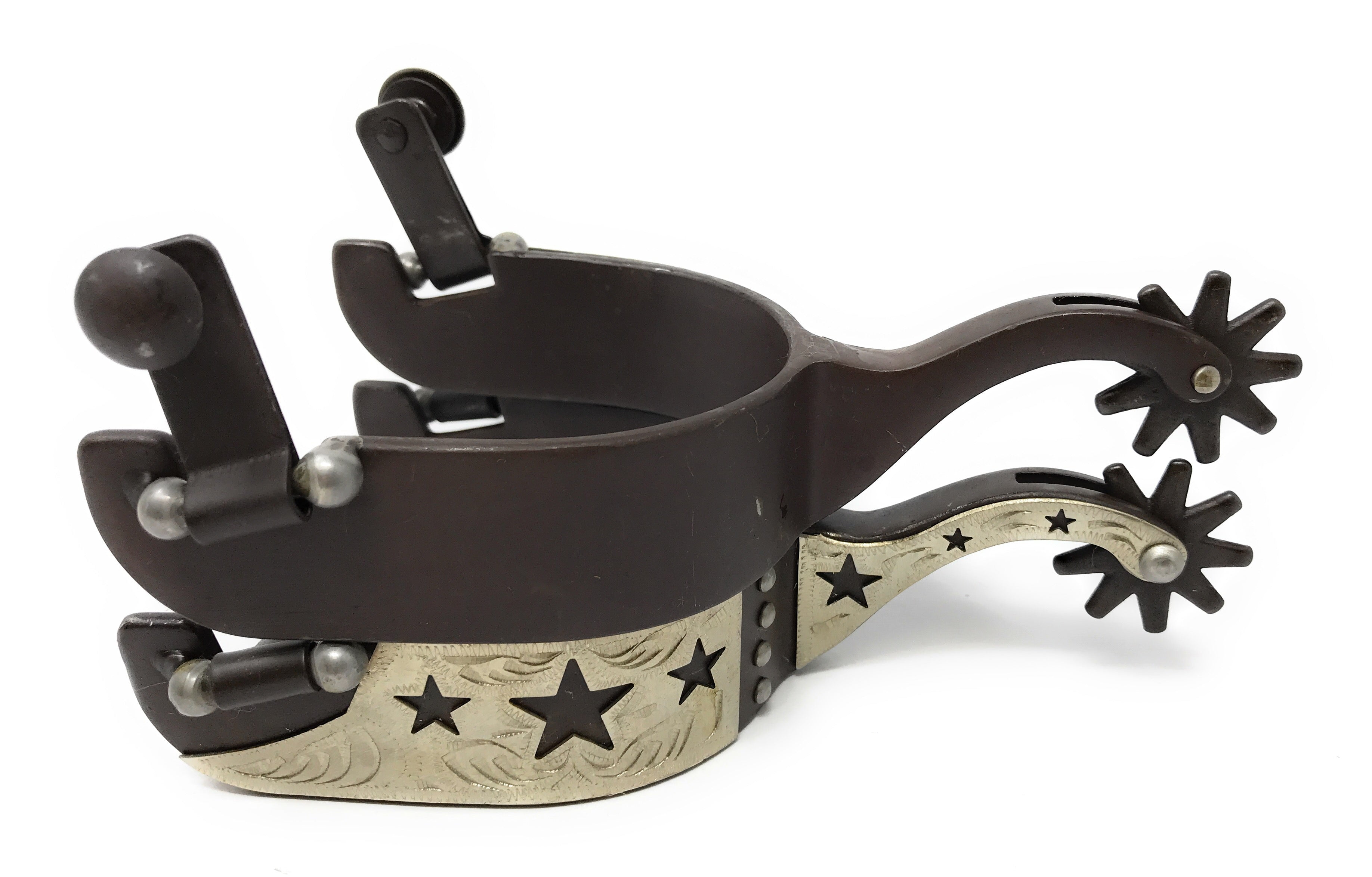 AJ Tack Men's Cutout Stars Antique Brown Spurs - Walmart.com