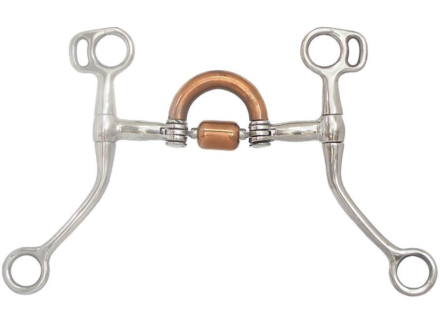 AJ Tack Tom Thumb Copper Port with Roller Correctional Bit - Walmart.com
