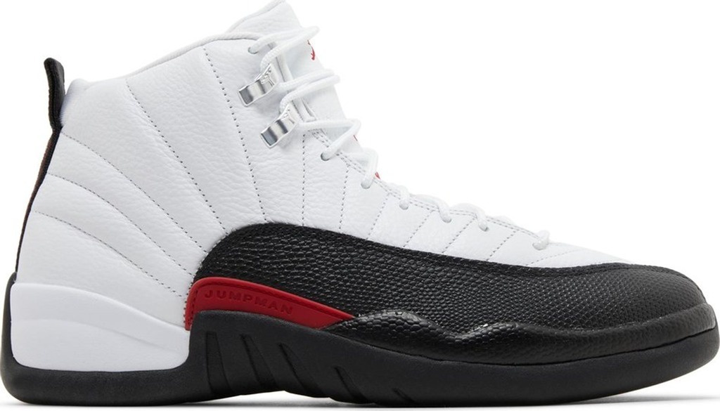 AJ12 Retro “Red Taxi” – White Tumbled Leather with Gym Red Mudguard ...