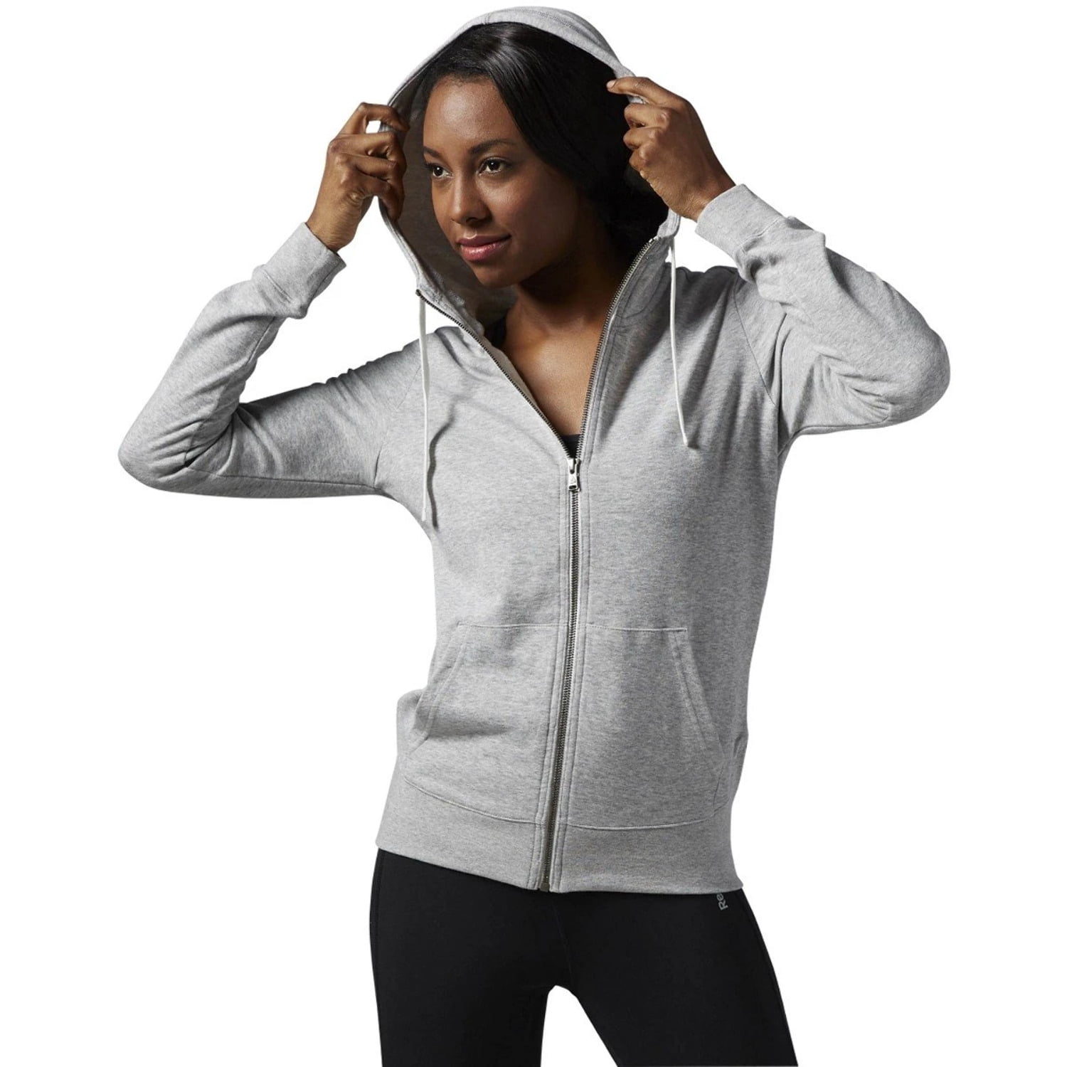 [AJ3771] Womens Reebok Elements French Terry Full Zip Hoodie - Walmart.com
