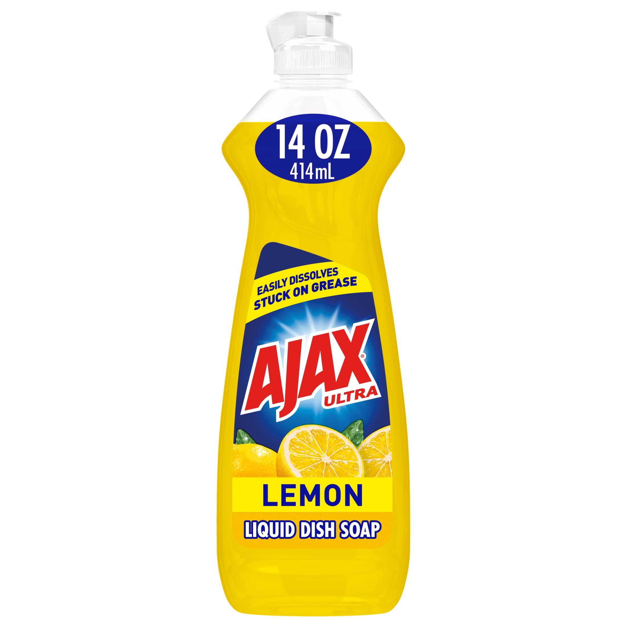 Ajax Ultra Triple Action Liquid Dish Soap, Lemon - 14 Fluid Ounce ...