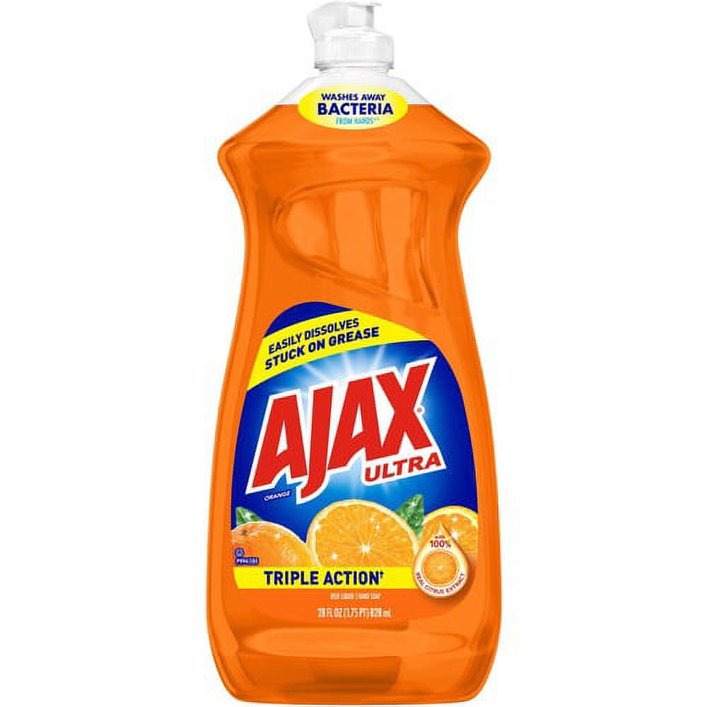 AJAX Triple Action Dish Soap - Liquid - 28 fl oz (0.9 quart) - Orange ...