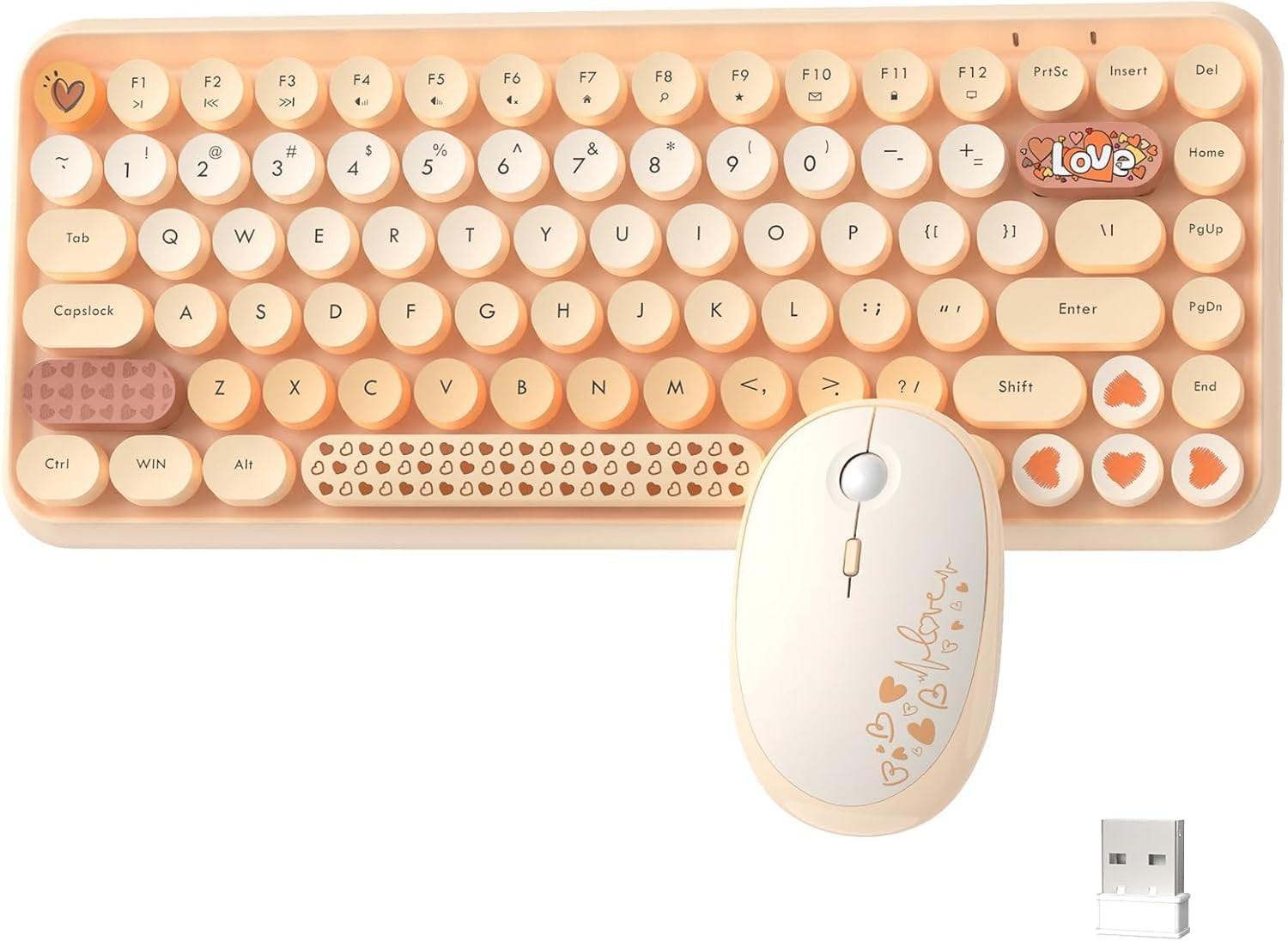 AJAZZ 308i Color Gradient Wireless Keyboard and Mouse Set, Retro ...