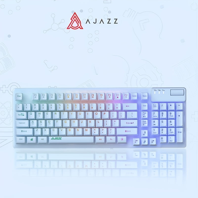 AJAZZ AF981 Wired Mechanical Membrane Keyboard Colorful Lighting 19 ...