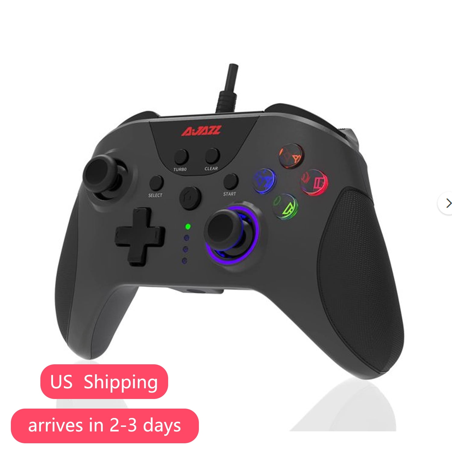 AJAZZ AG110 computer Switch wired USB game controller dual vibration motor macro programming 3D ...