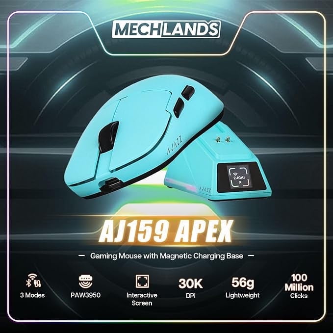 AJAZZ AJ159APEX 8Khz Ultralight Gaming Mouse with RGB Magnetic Screen ...