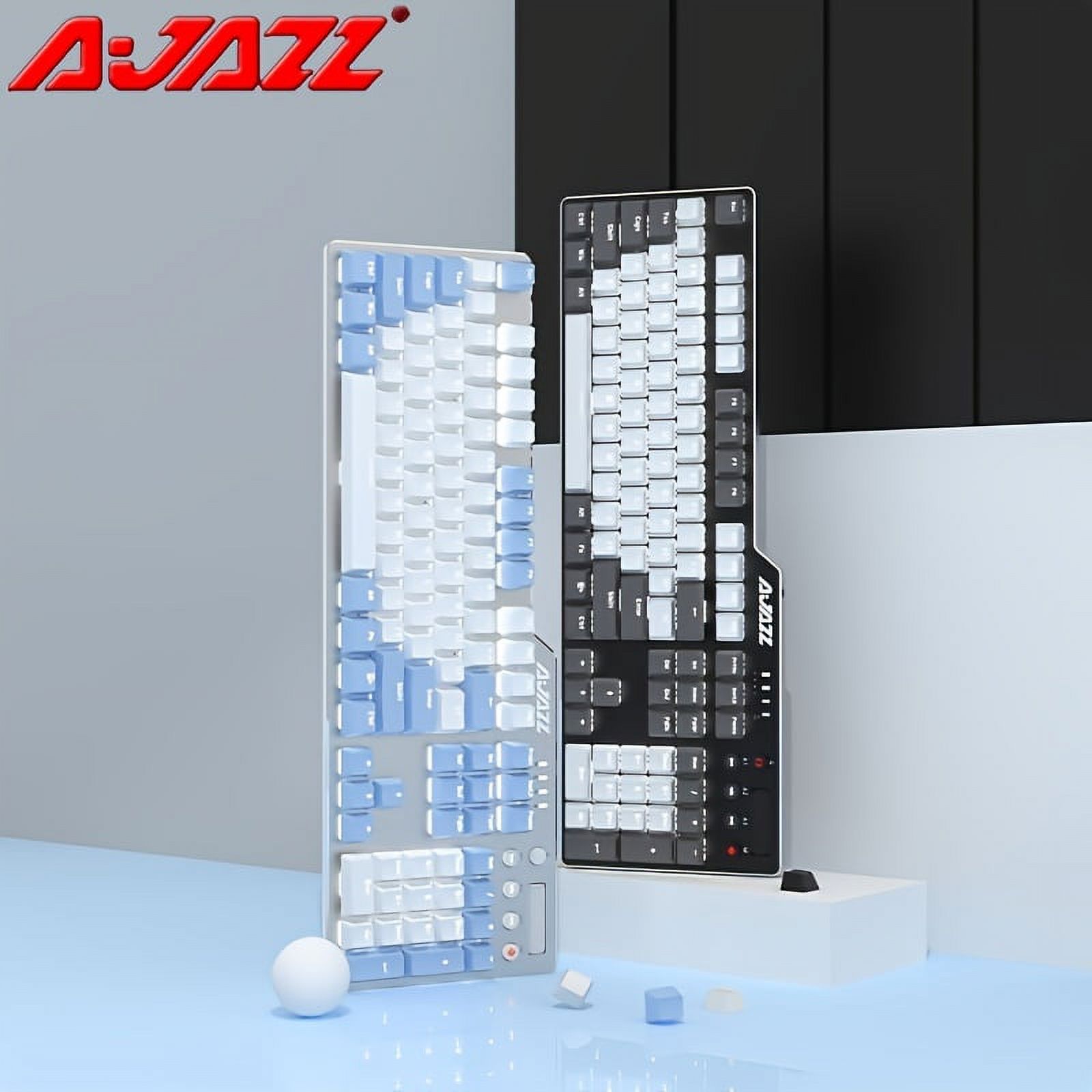 AJAZZ AK35I Cyan Shaft Switch PBT White Powder White Light Edition + PU ...