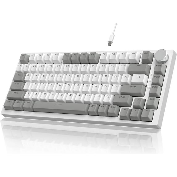 AJAZZ AK820 75% Wired RGB Hot Swap Mechanical Keyboard with CNC Volume ...
