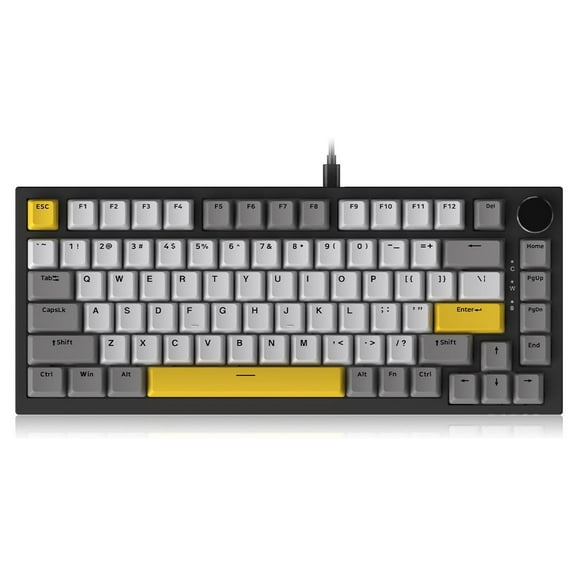 AJAZZ AK820 75% Wired RGB Hot Swap Mechanical Keyboard with CNC Volume ...