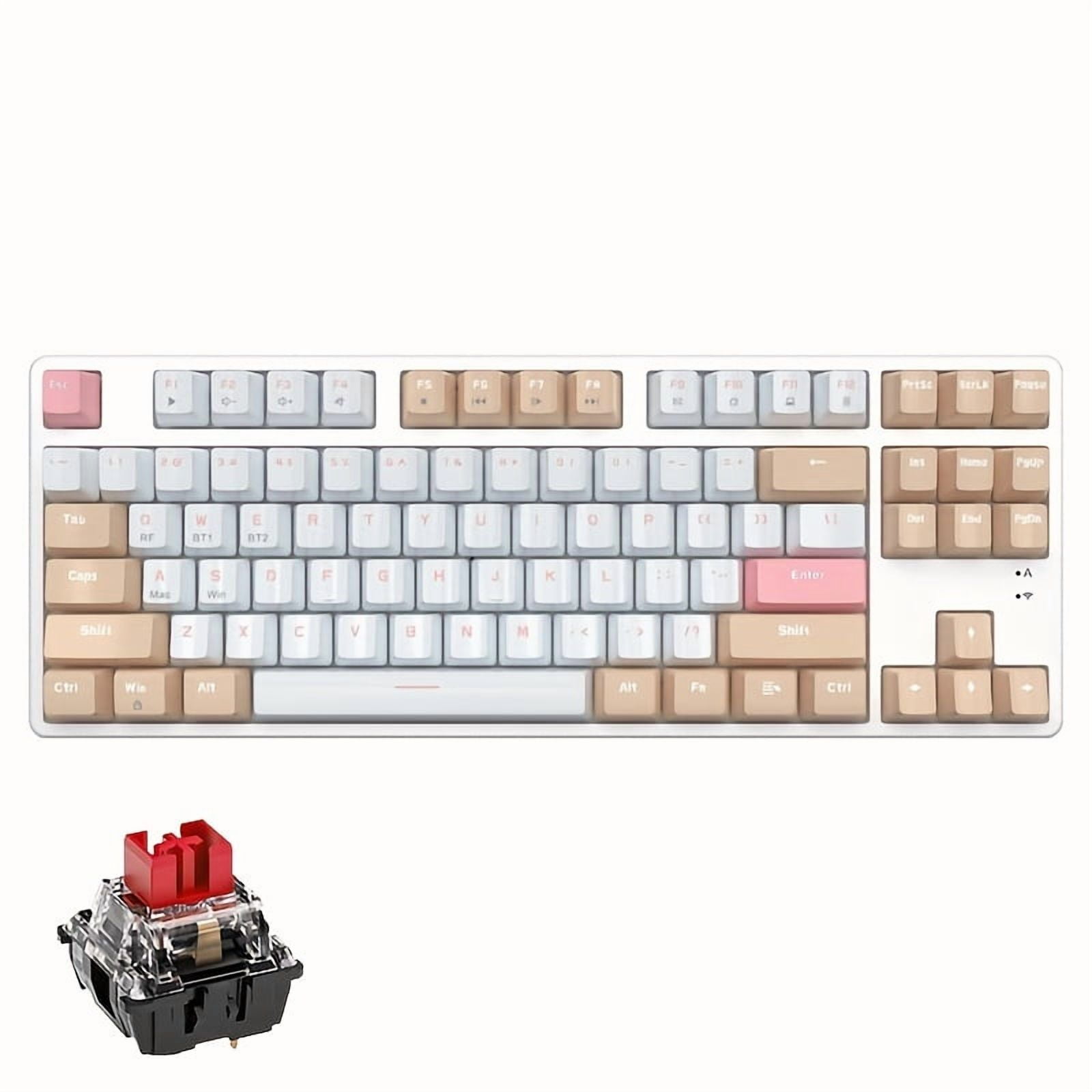 AJAZZ AK871 Dual Mode 2.4G/BT Mechanical Keyboard 87 Keys Hot Swap PC ...