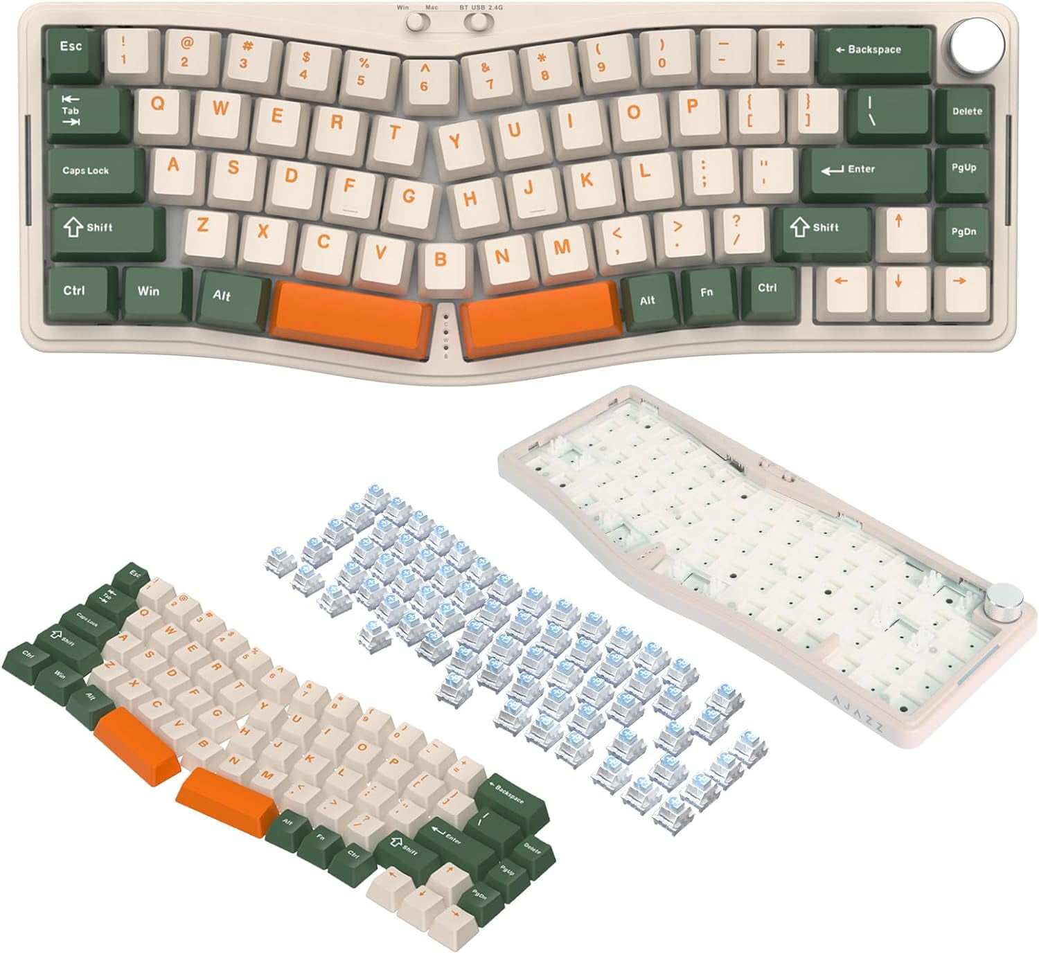 AJAZZ AKS068PRO 65% Wireless Mechanical Gaming Keyboard,68-Key Alice-Layout BT5.0/2.4G/Wired,RGB ...