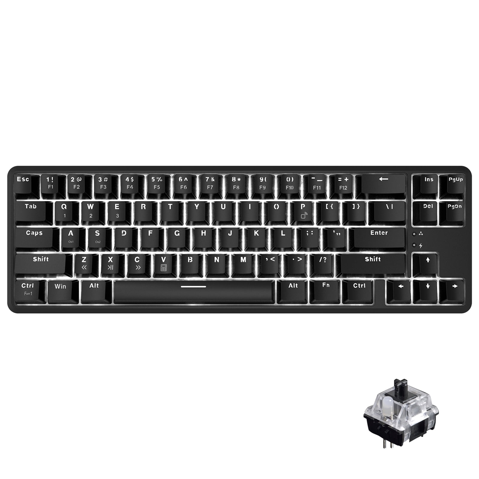 AJAZZ K680T Computer Keyboard Ergonomic Wired/Bluetooth-compatible 68 ...
