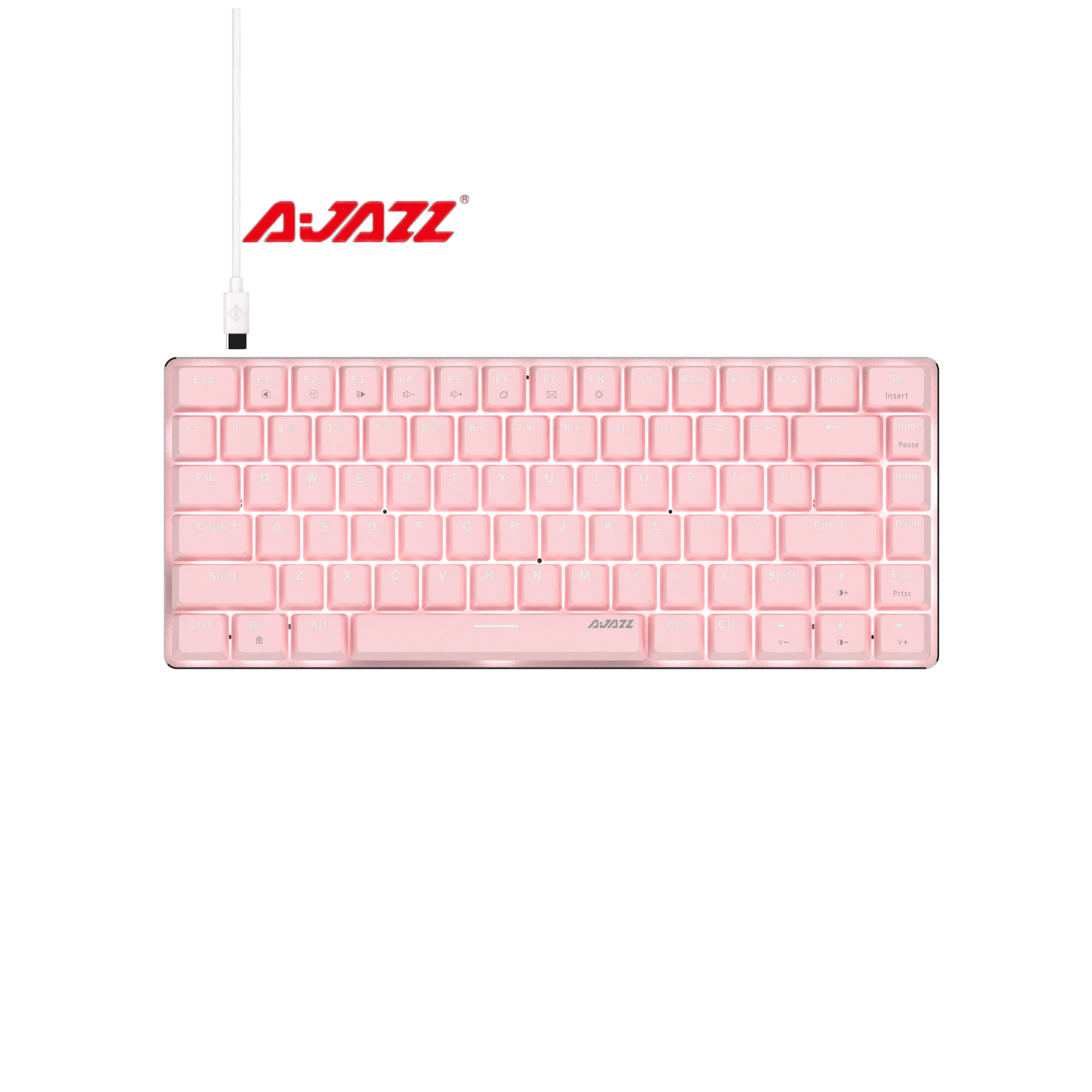 AJAZZ Mini Pink 82-key Ergonomic Monochrome Anti-Ghosting Backlight ...
