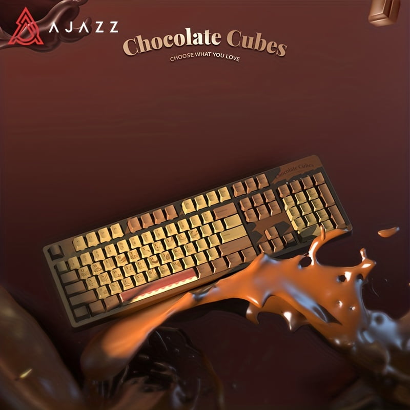 AJAZZ New National Chocolate Mechanical Keyboard 104 Keys Gaming Laptop ...