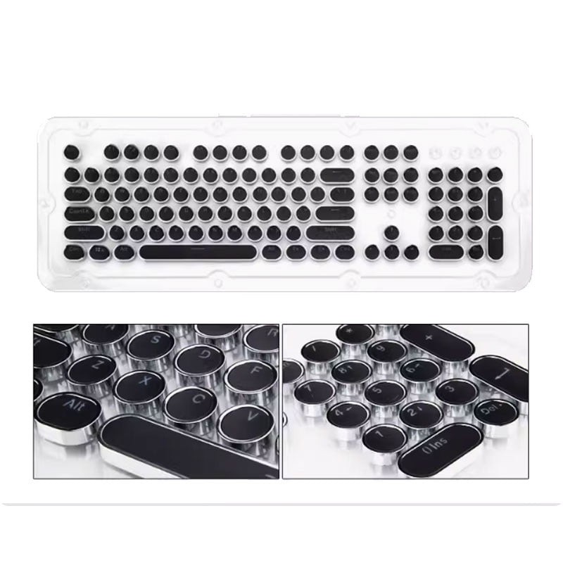 AJAZZ Steampunk mechanical keyboard circular electroplated key cap PBT ...