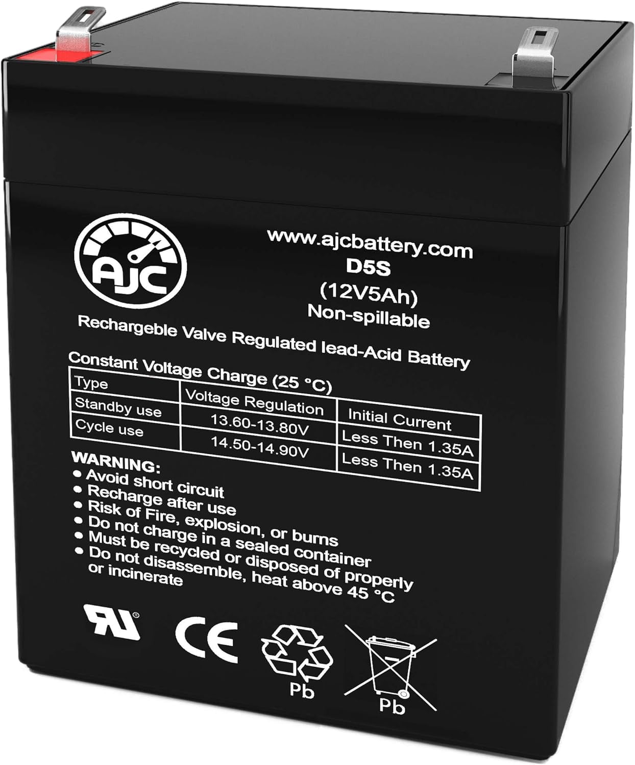 AJC Battery Compatible with Sheng Yang SY1245 12V 5Ah Sealed Lead Acid ...