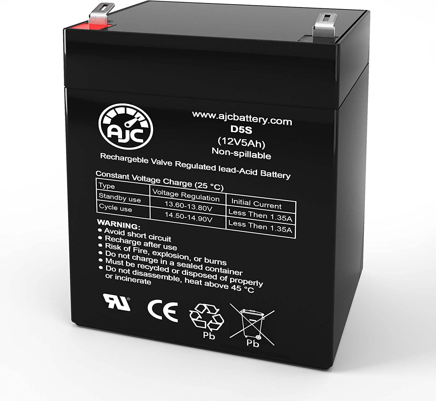 AJC Battery Compatible with Werker WKA12-5F2 12V 5Ah Sealed Lead Acid ...