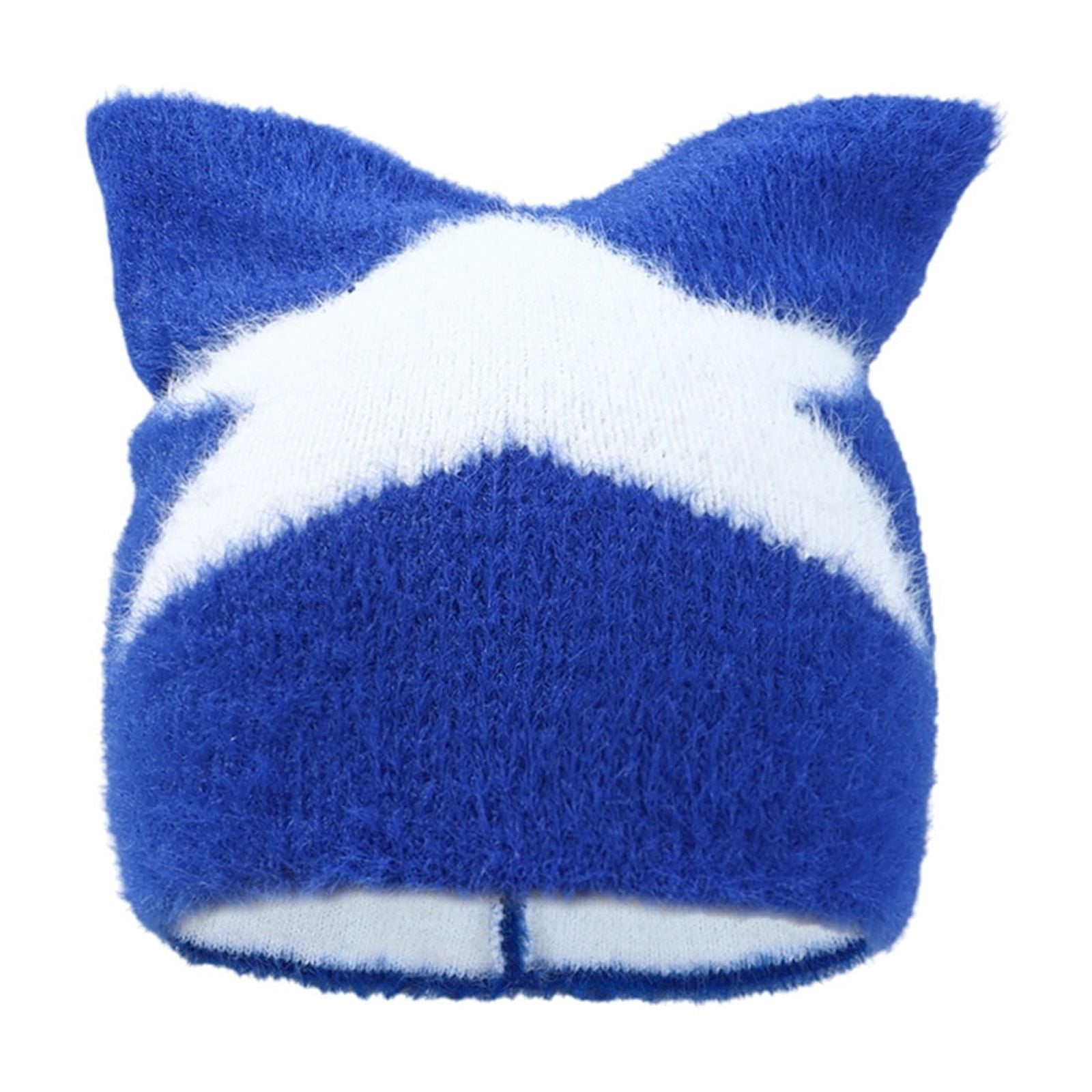 AJGRHE Adults Knit Cat Ear Hat Star Pattern Warm Winter Cap Stylish ...
