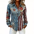 AJGRHE American Flag Shirts Women 250th Anniversary USA Long Sleeve ...
