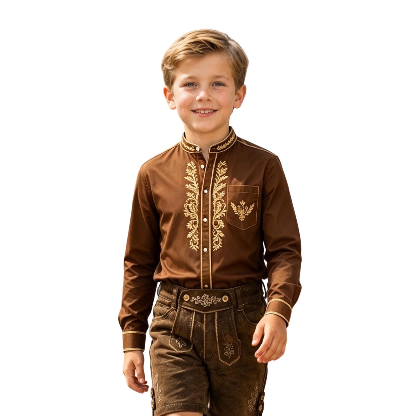 AJGRHE Boys Stand Collar Plaid Long Sleeve Button Down Shirt, Classic ...